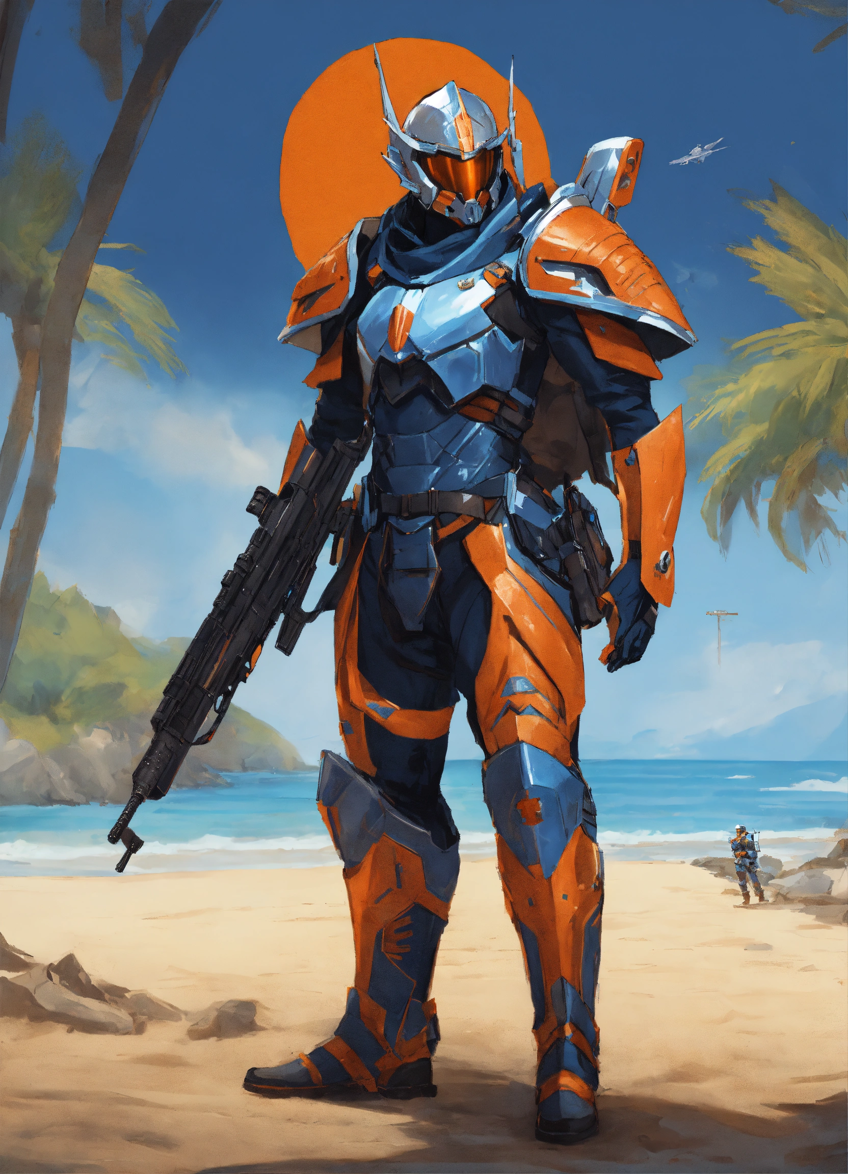 Lexica - Epic drawing of a full body of a high elf sci fi soldier ...