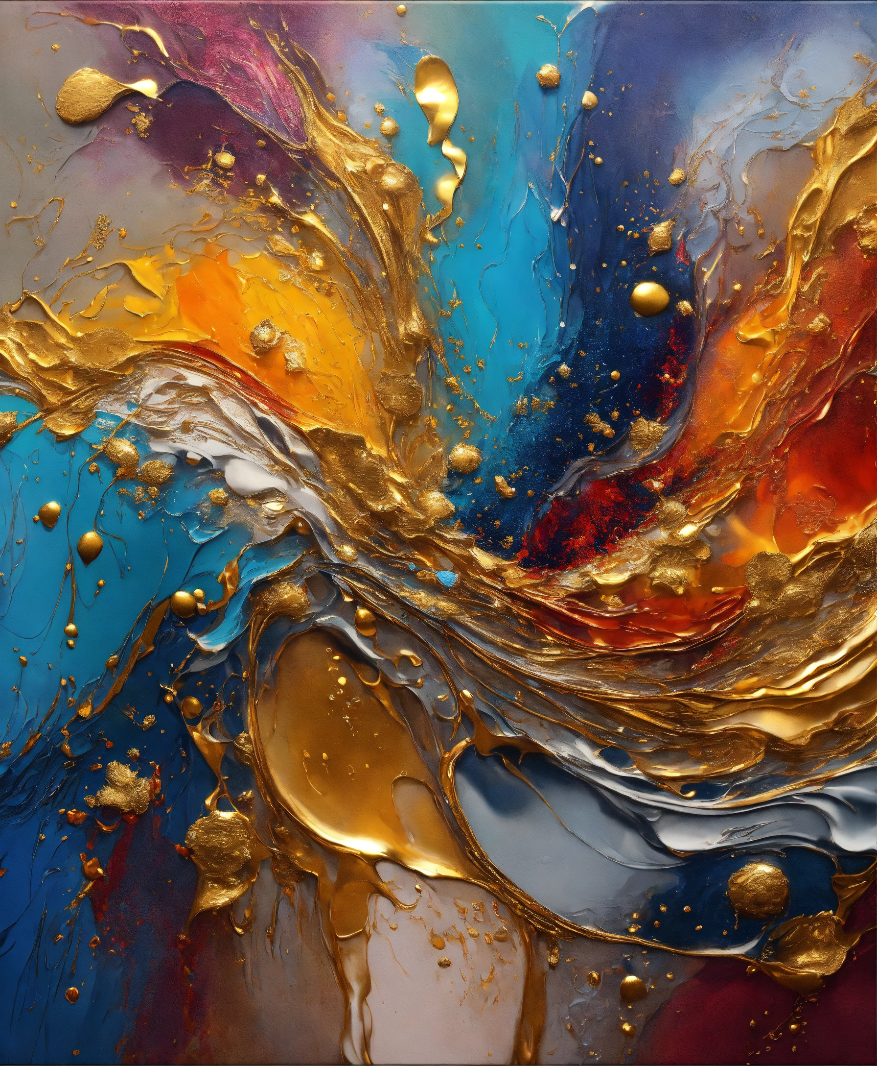 Lexica - Colorful abstract painting oil and water complex complicated ...
