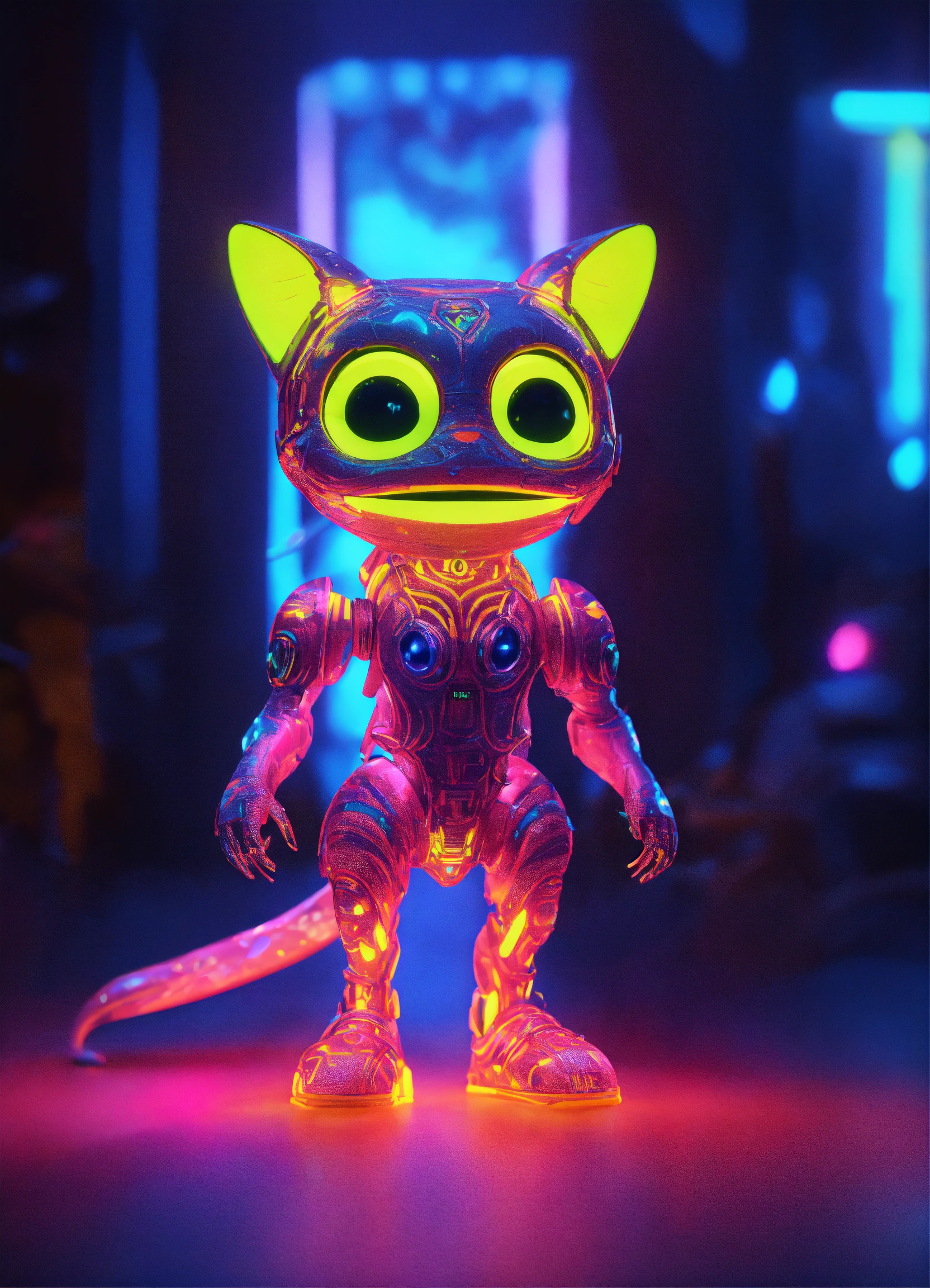 Lexica - Gelly cute adorable alien monster, full-body, neon glow colors ...