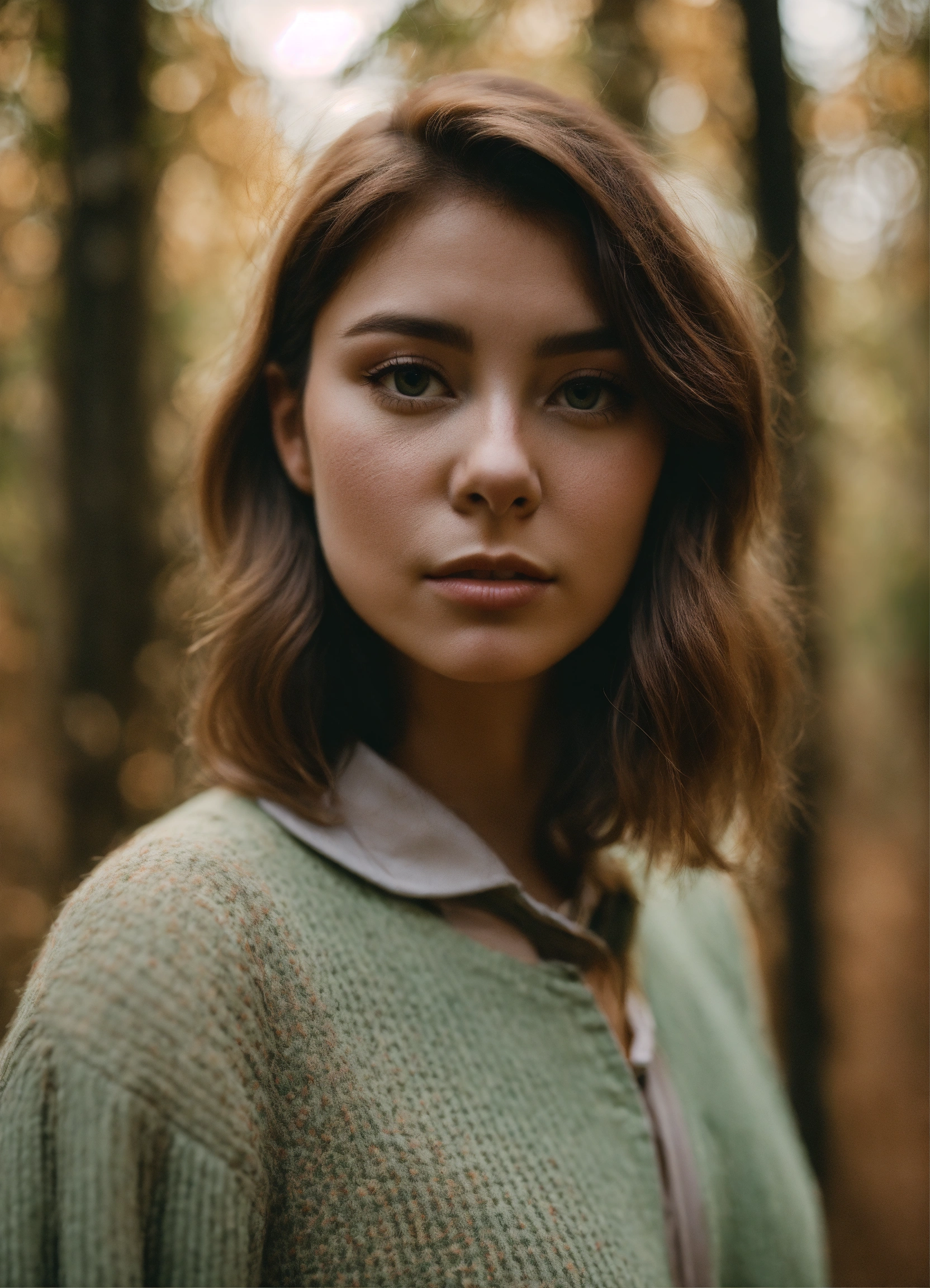 Lexica - Muted portrait photography from the waist up titled "cat in a ...