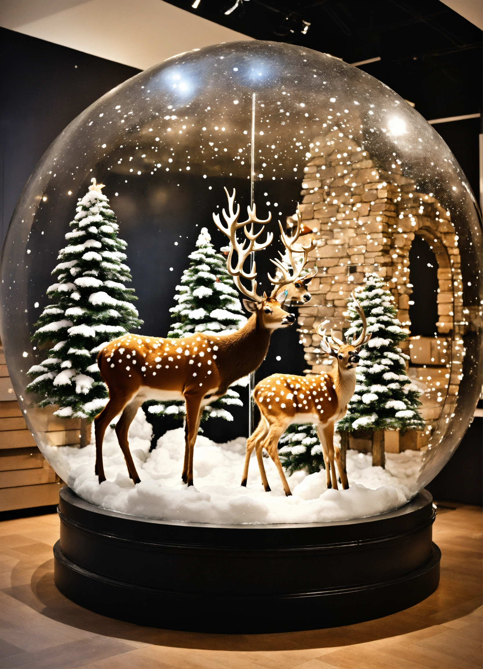 Lexica - Design a photo wall as a big snow globe 4 meters in width to ...
