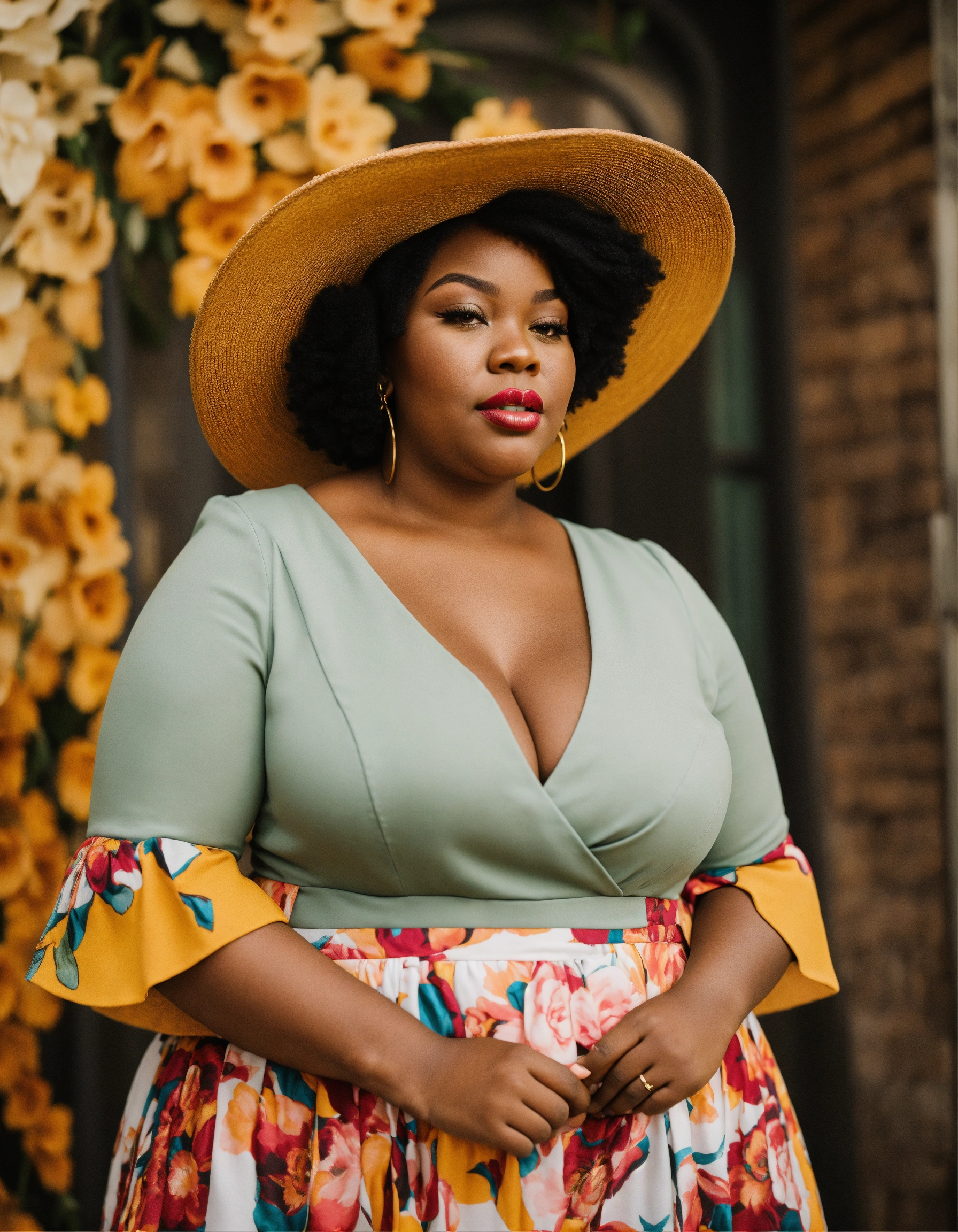 Lexica - Plus size African American woman wearing a church hat