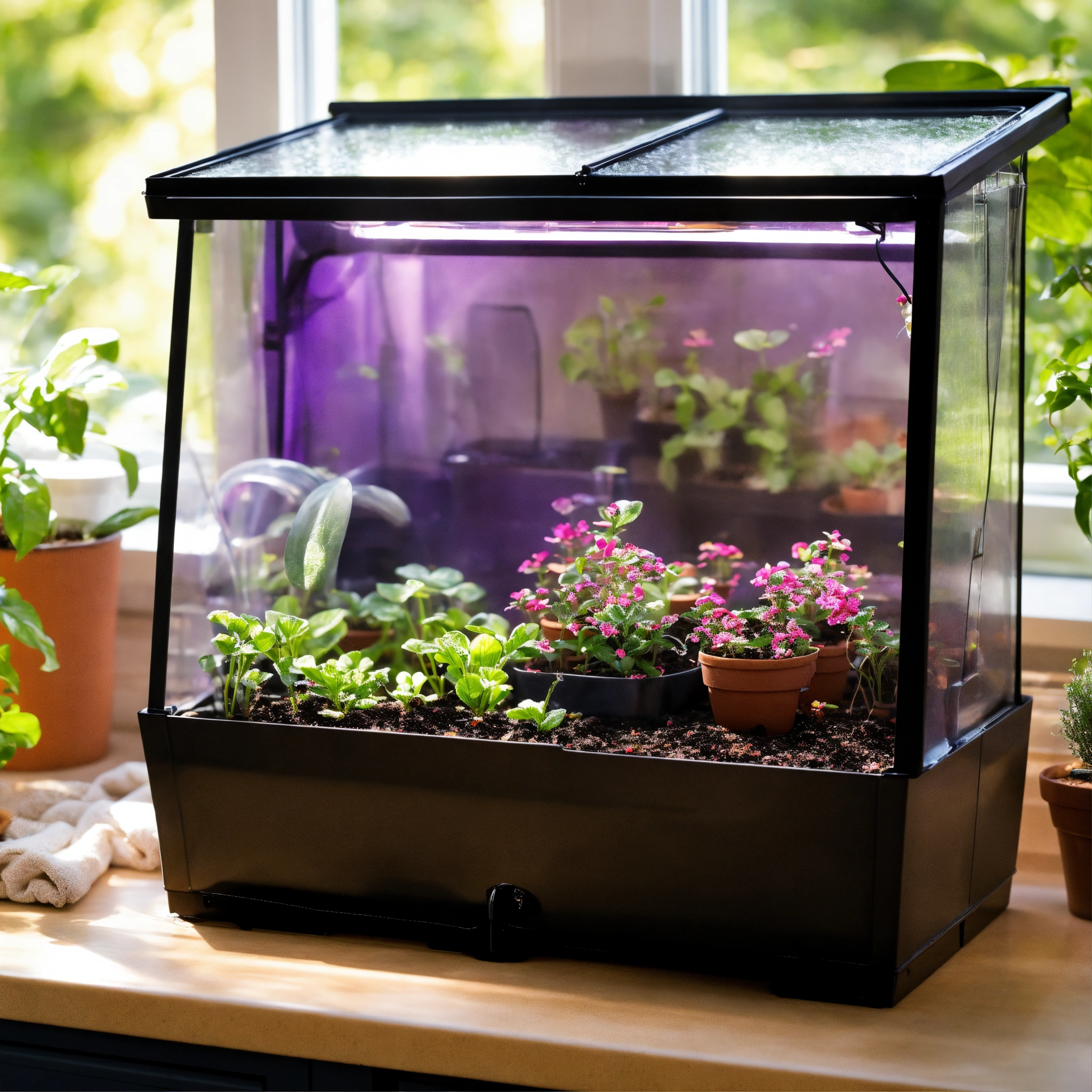 Lexica - Images of indoor mini greenhouse on a countertop
