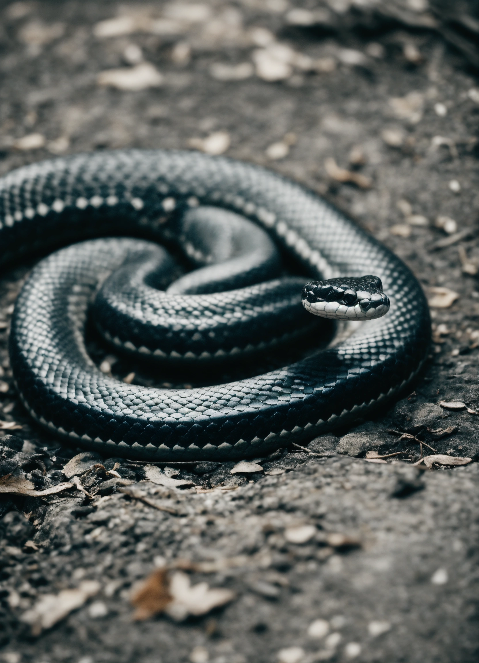 Lexica - Monochrome snake lying in a straight line