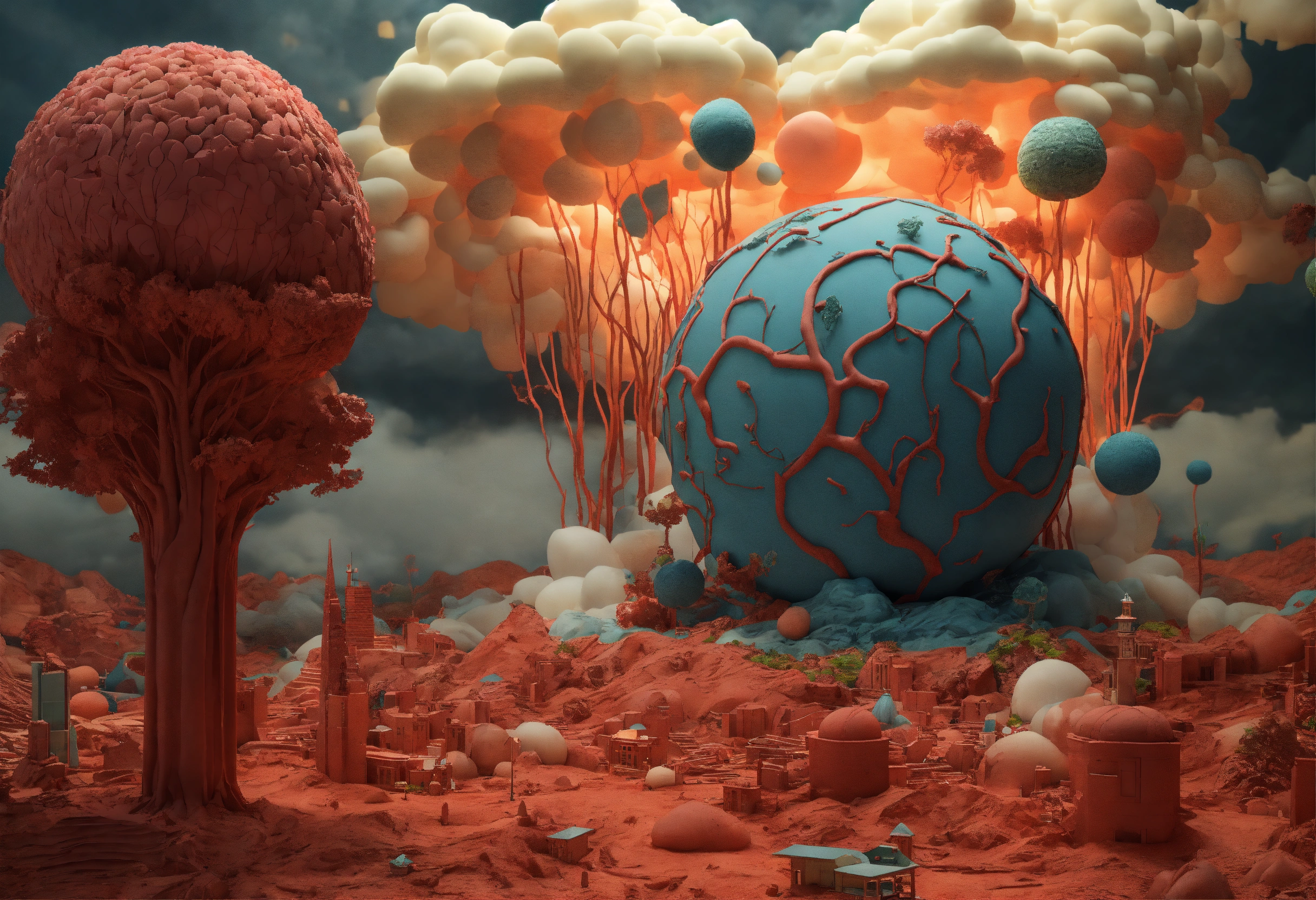Lexica - Hand-made artwork 3D, modeling clay, wide large view shot ...