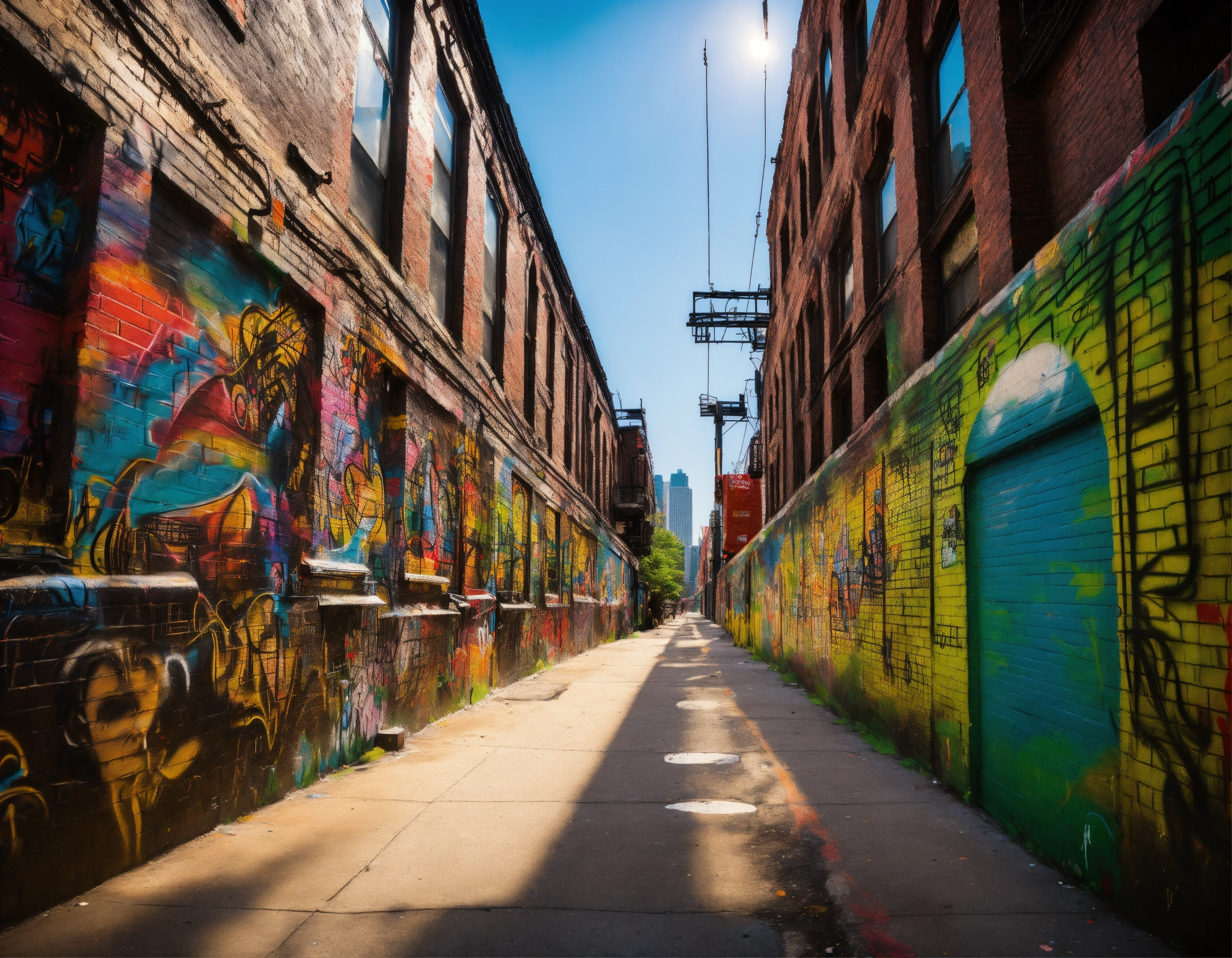 Lexica - Graffiti painted on a wall of a NY subway with street art on ...