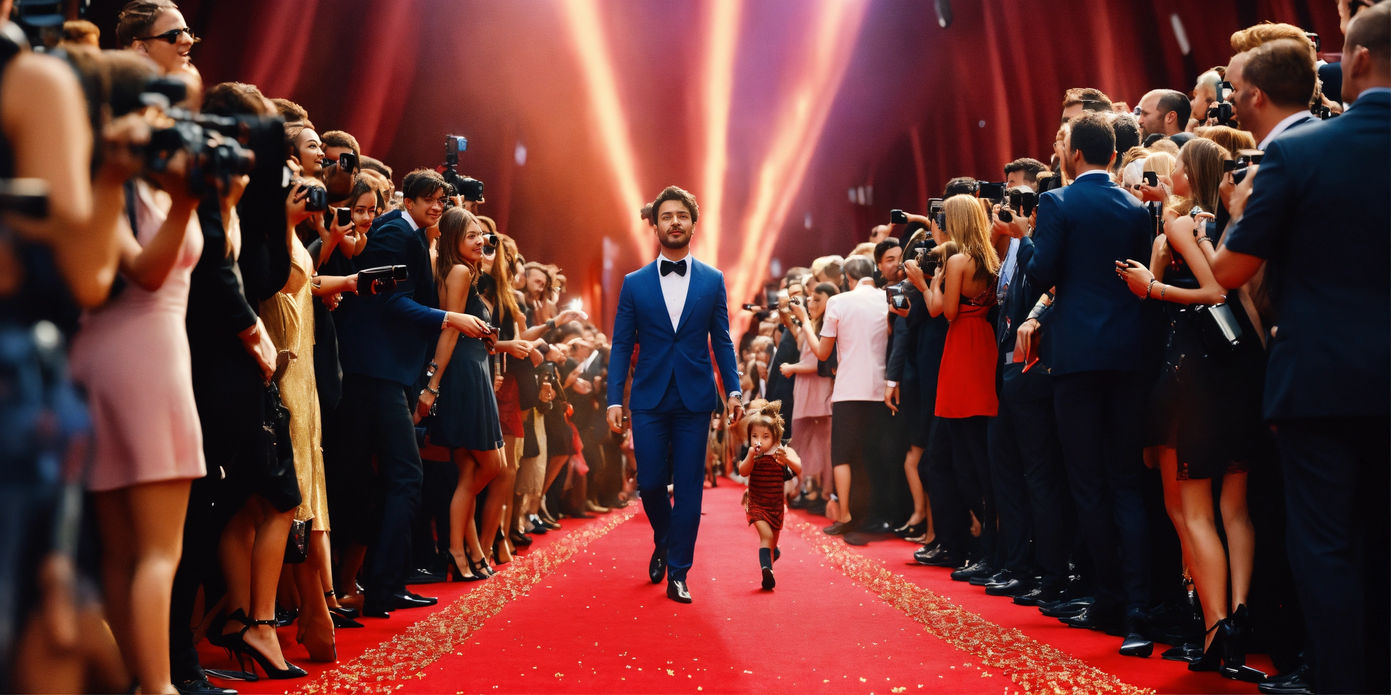 Lexica - Generate an image of a famous celebrity walking on a red ...