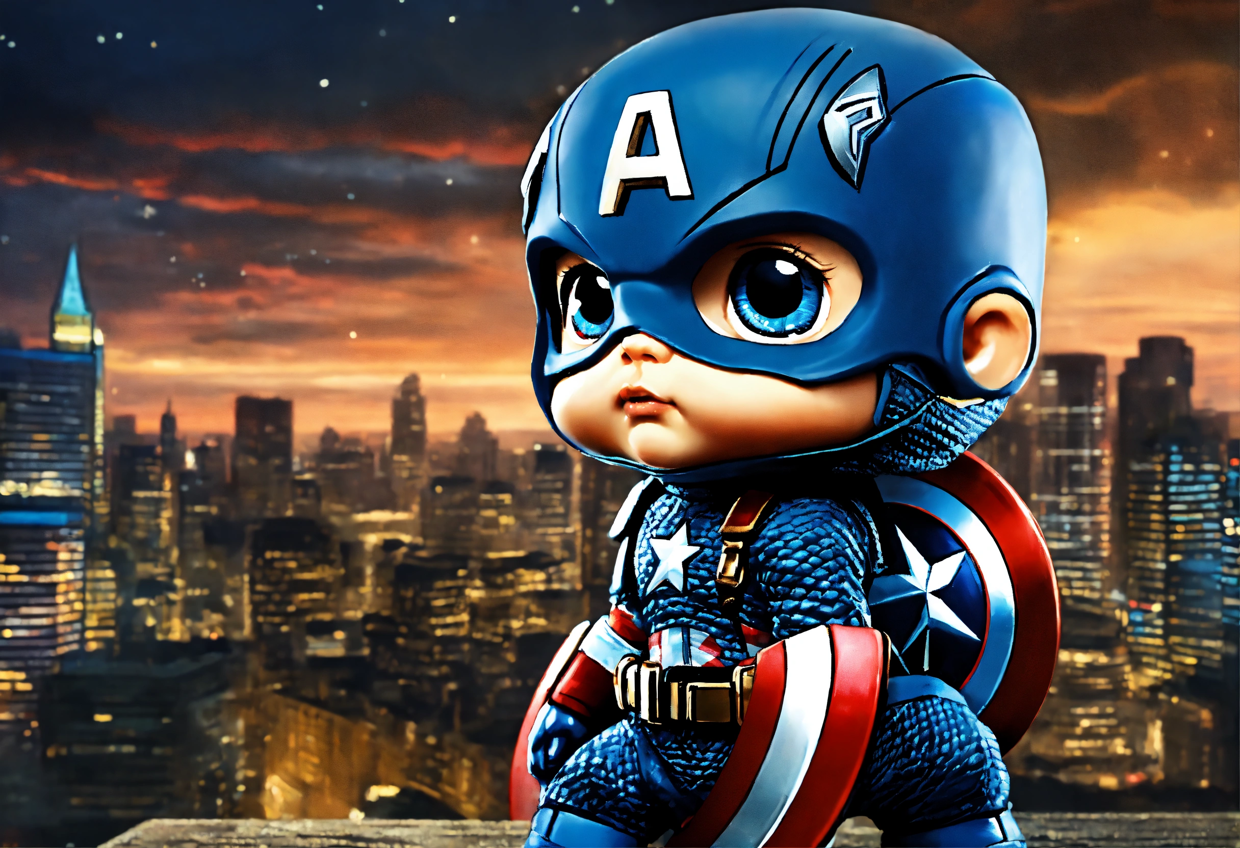 Lexica - Very cute, realistic Captain America baby cute with many eyes ...