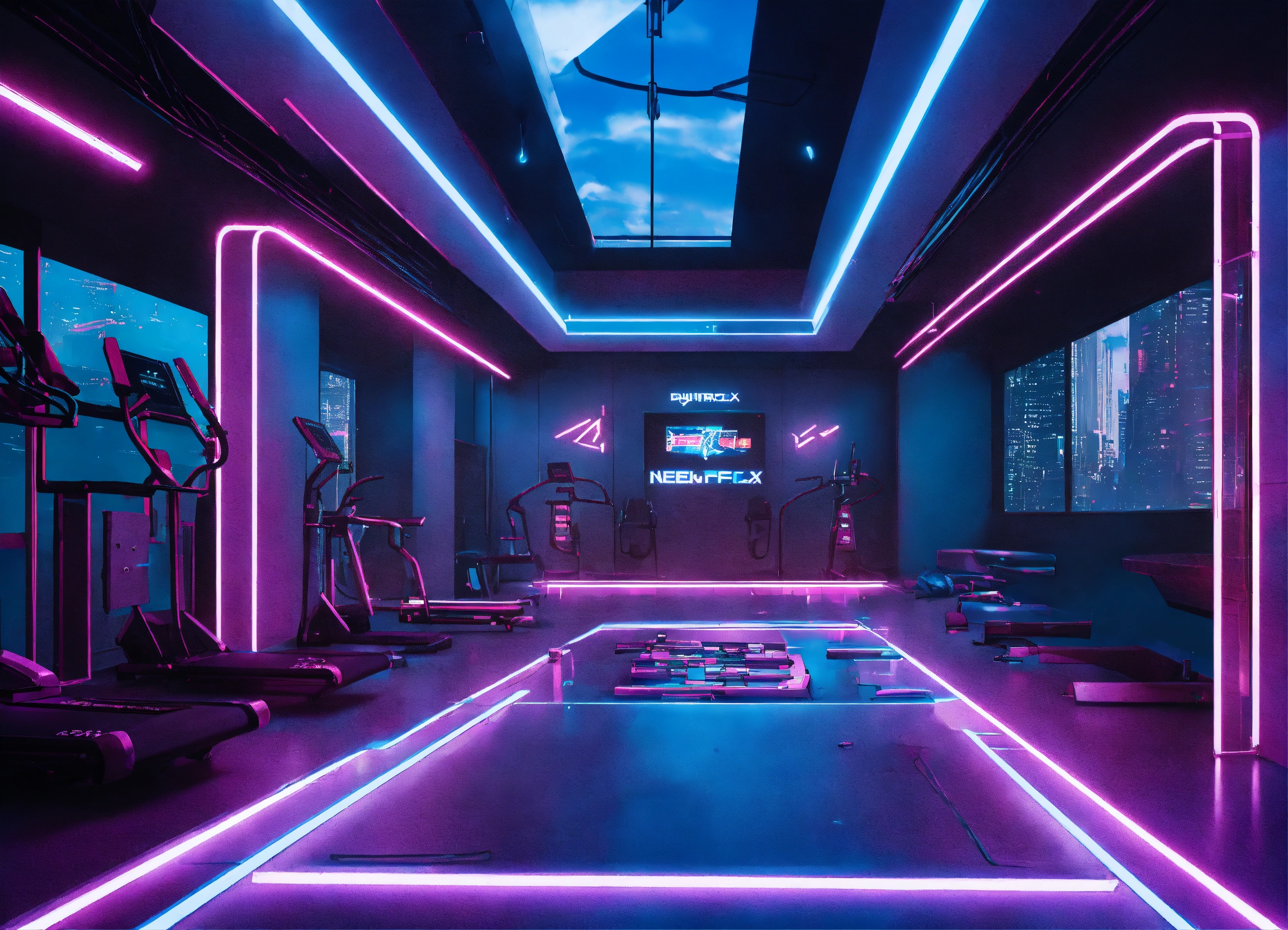 Lexica - Introducing the "NeonFlex Gym," a cutting-edge fitness ...