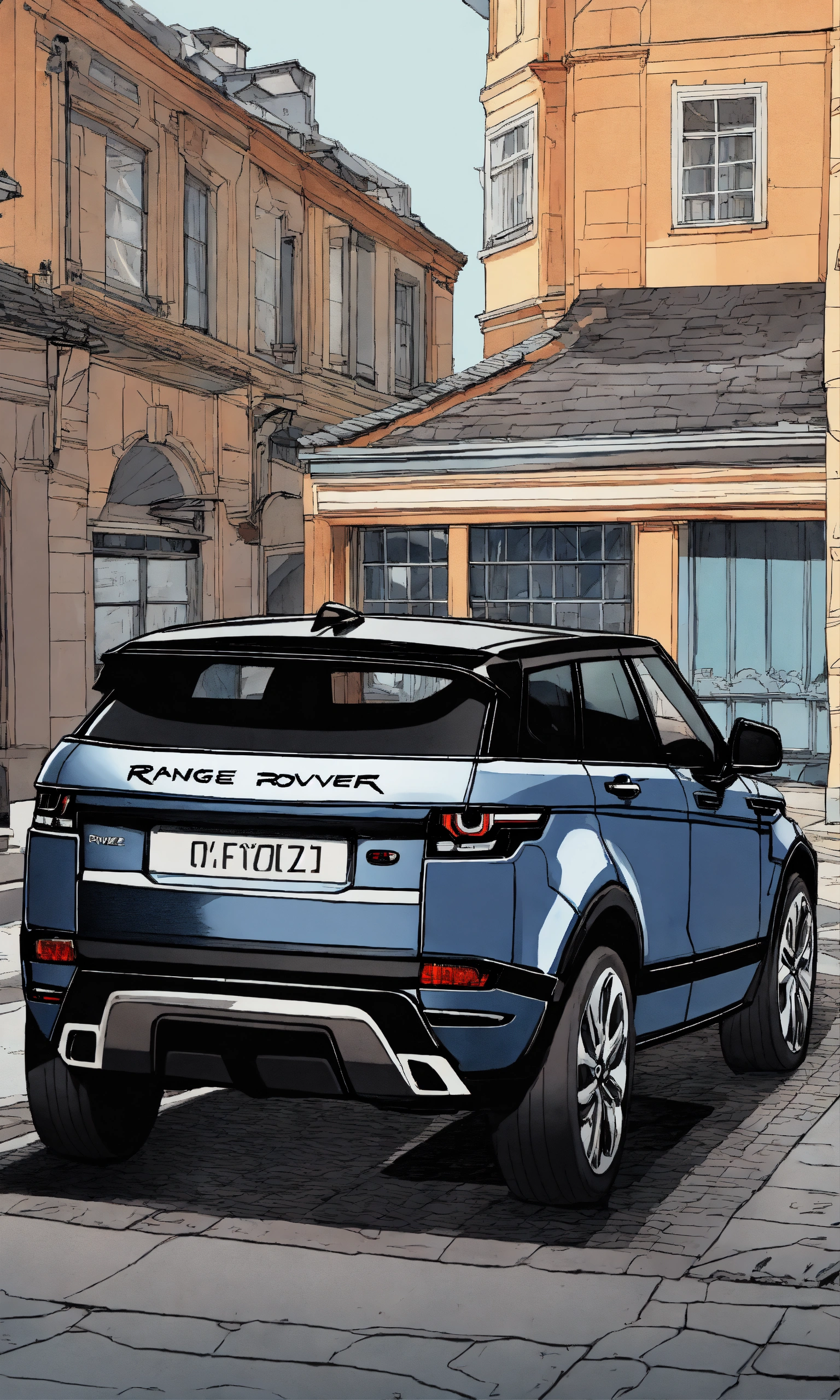 Lexica - Detailed pen and ink illustration of Range Rover Evoque 2022 ...