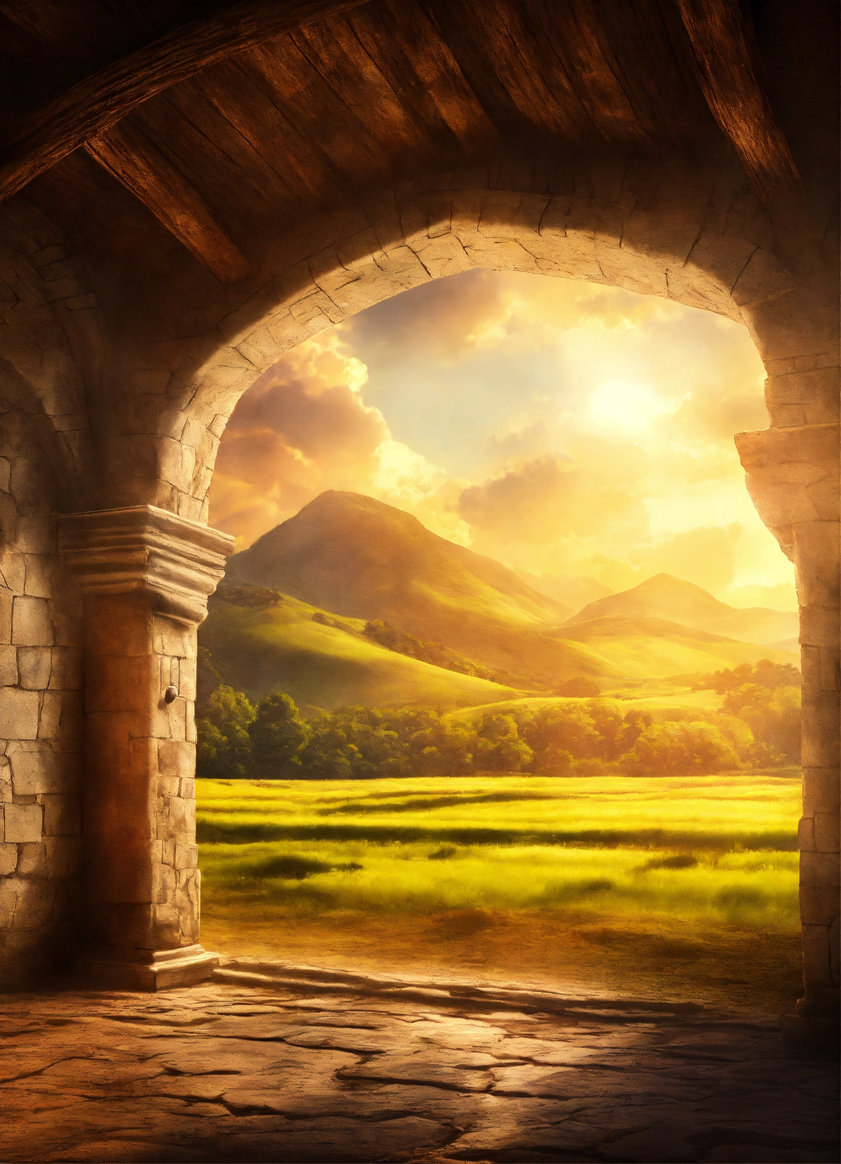 Lexica - Create a design Medieval background with fantasy lighting ...