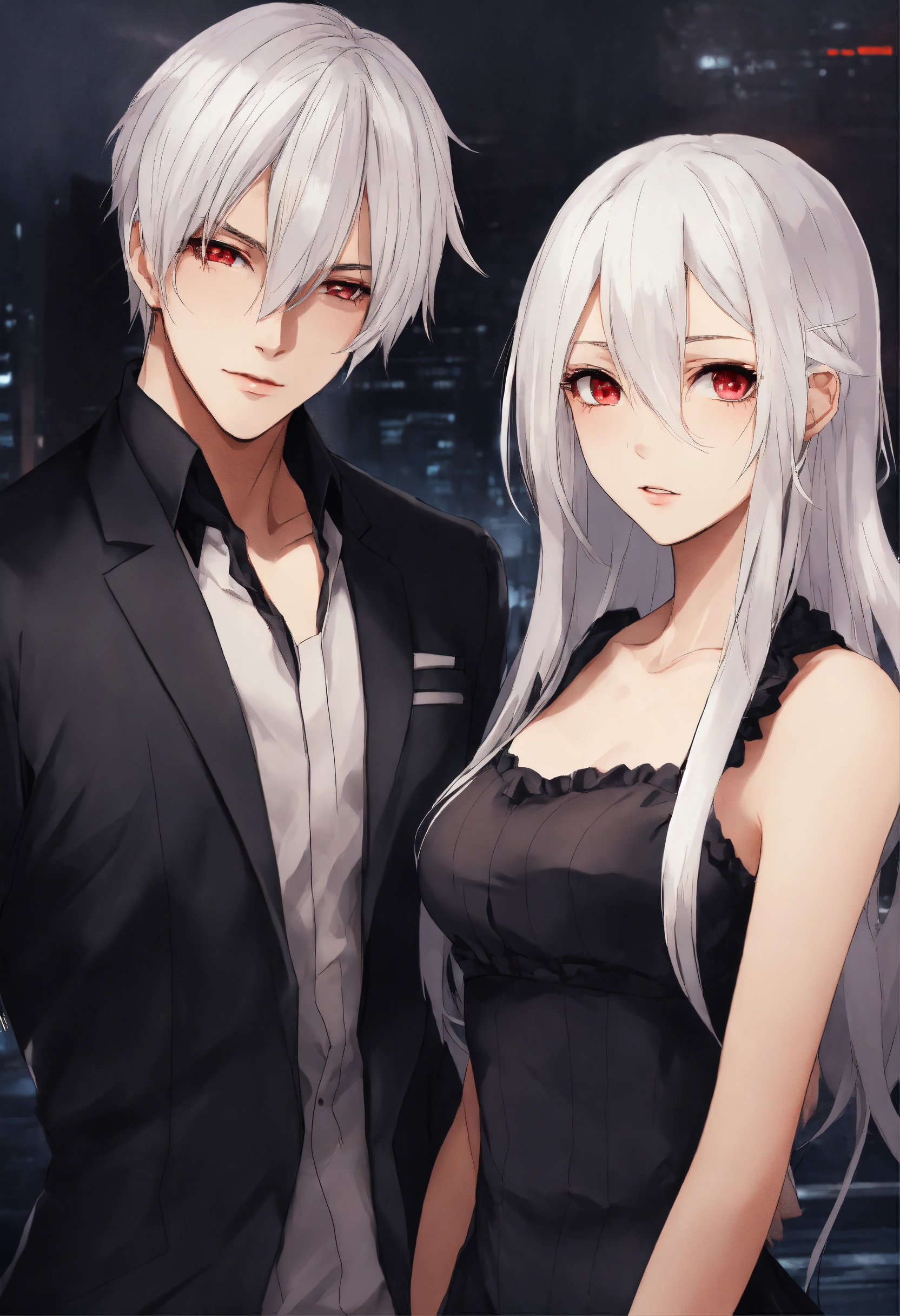 Lexica - Guy and girl 20 years old. twins. The girl has white long ...