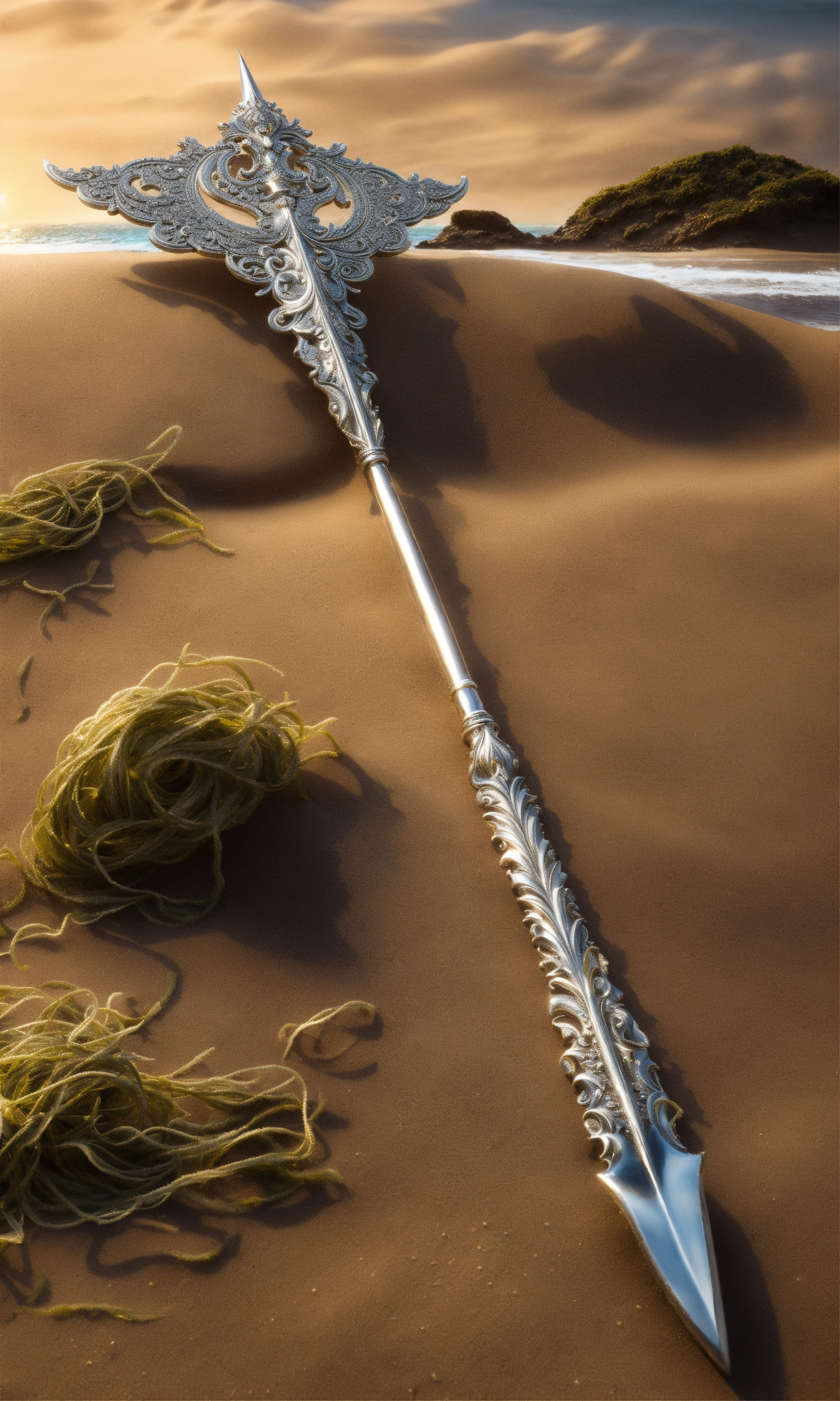 Lexica - 8k, picture of a narrow and delicate toothed spear with sharp ...