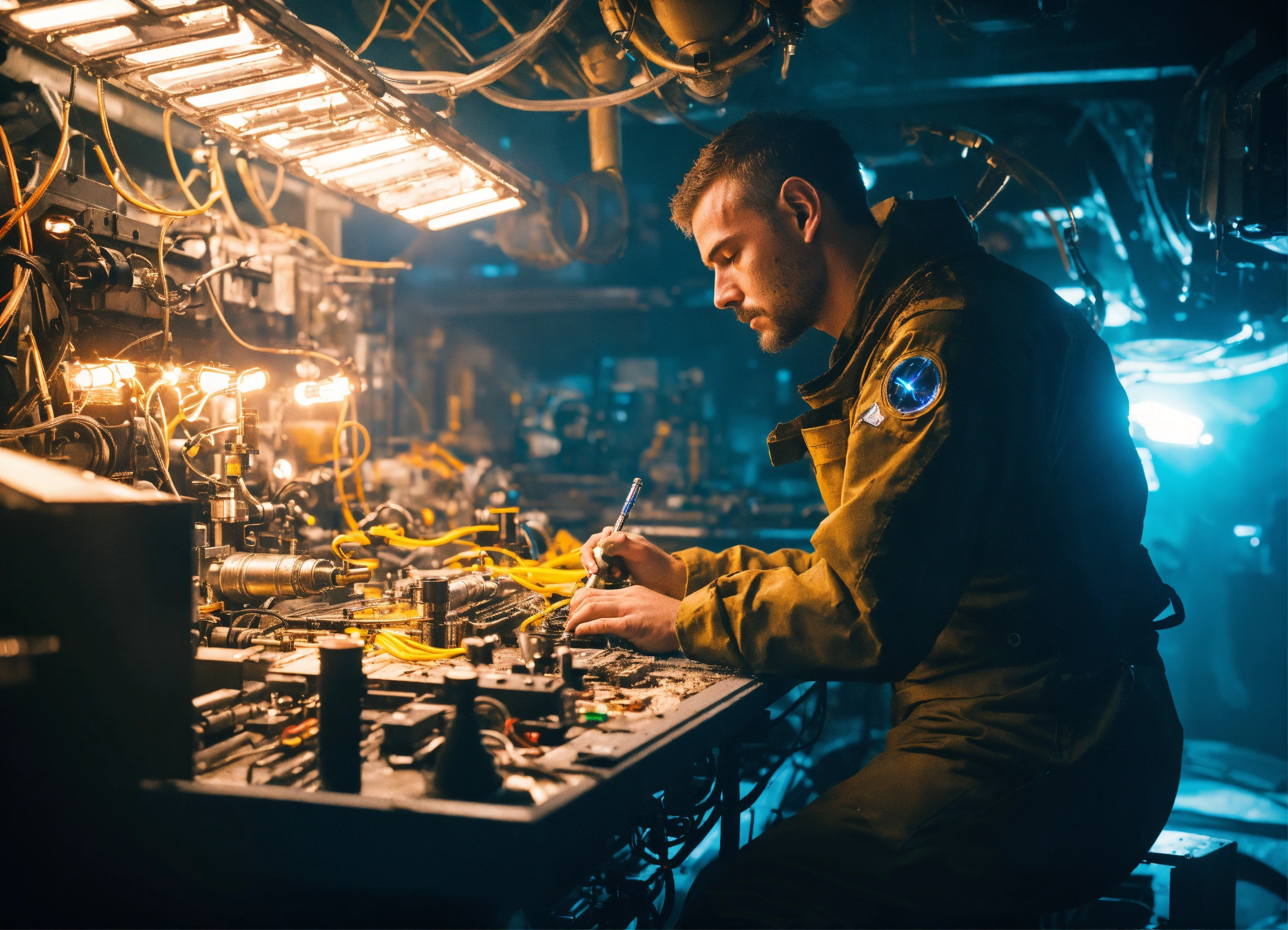 Lexica - A dirty rude scifi outer Space mechanic at his messy workshop ...