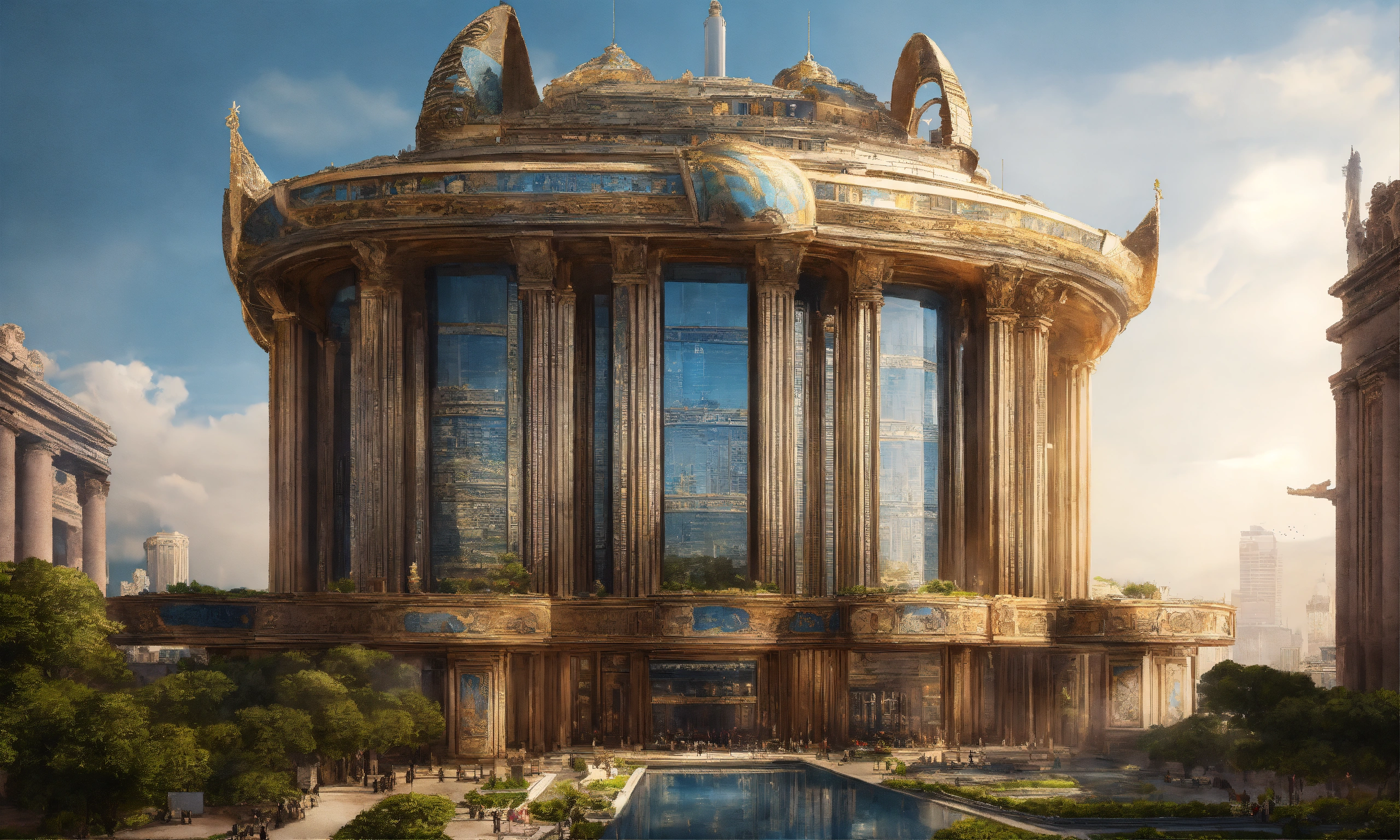 Lexica - Gigantic futuristic skyscraper palace reaching to the sky ...