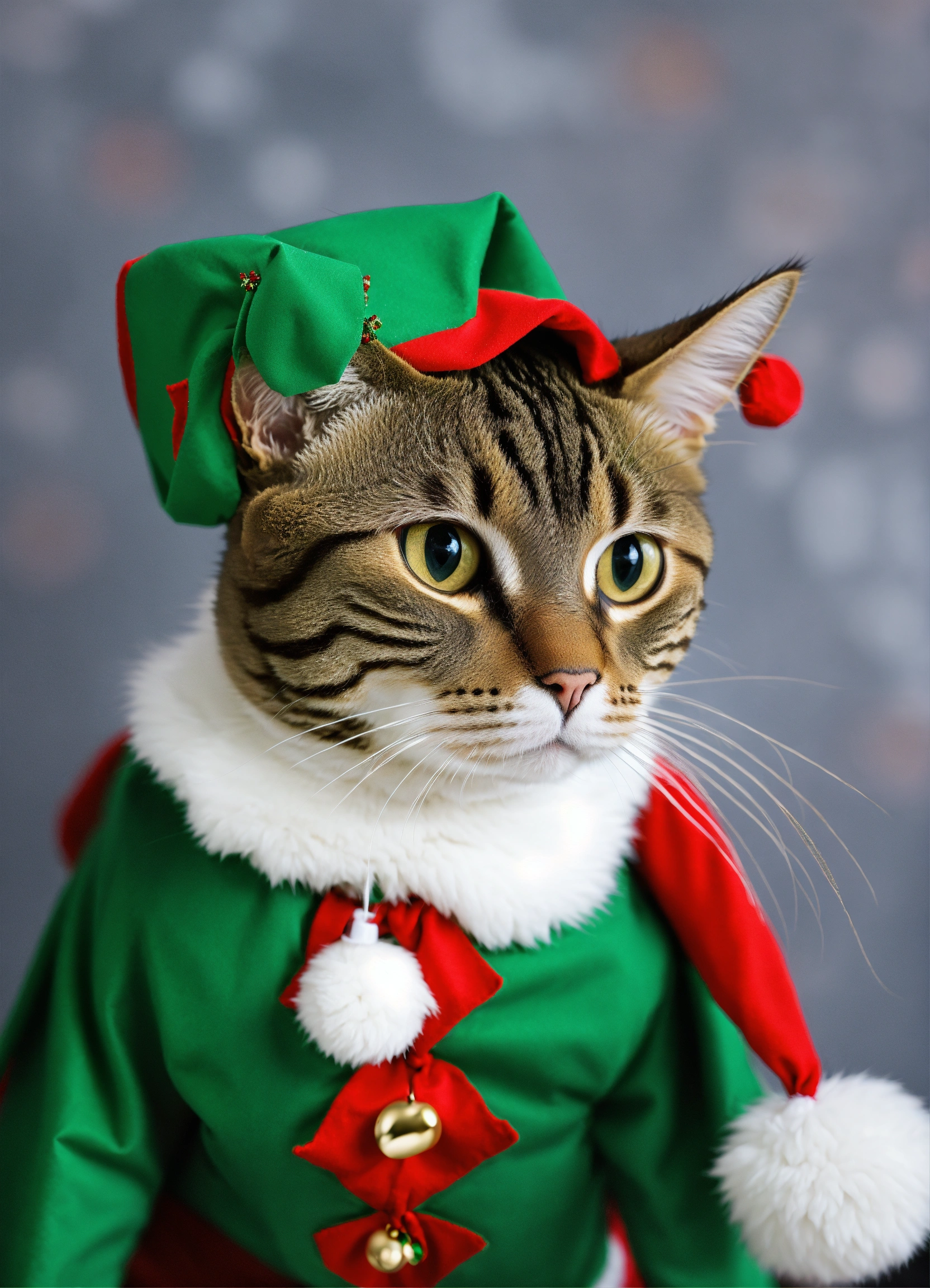 Lexica - Cats dressed as Christmas Elves.