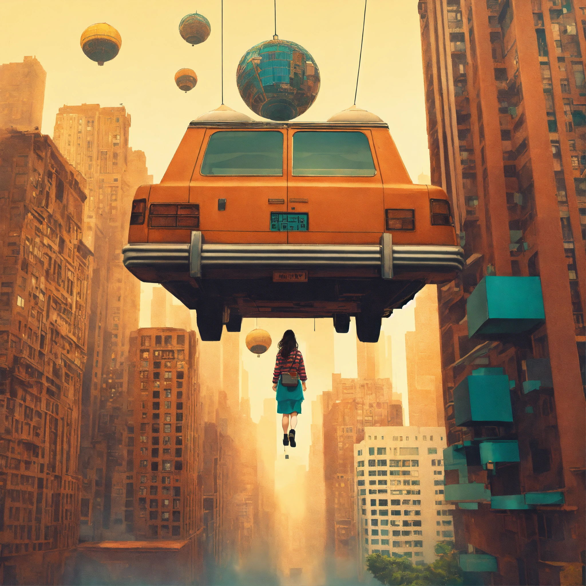 Lexica - Upside-Down City Create a retro cityscape where the laws of ...