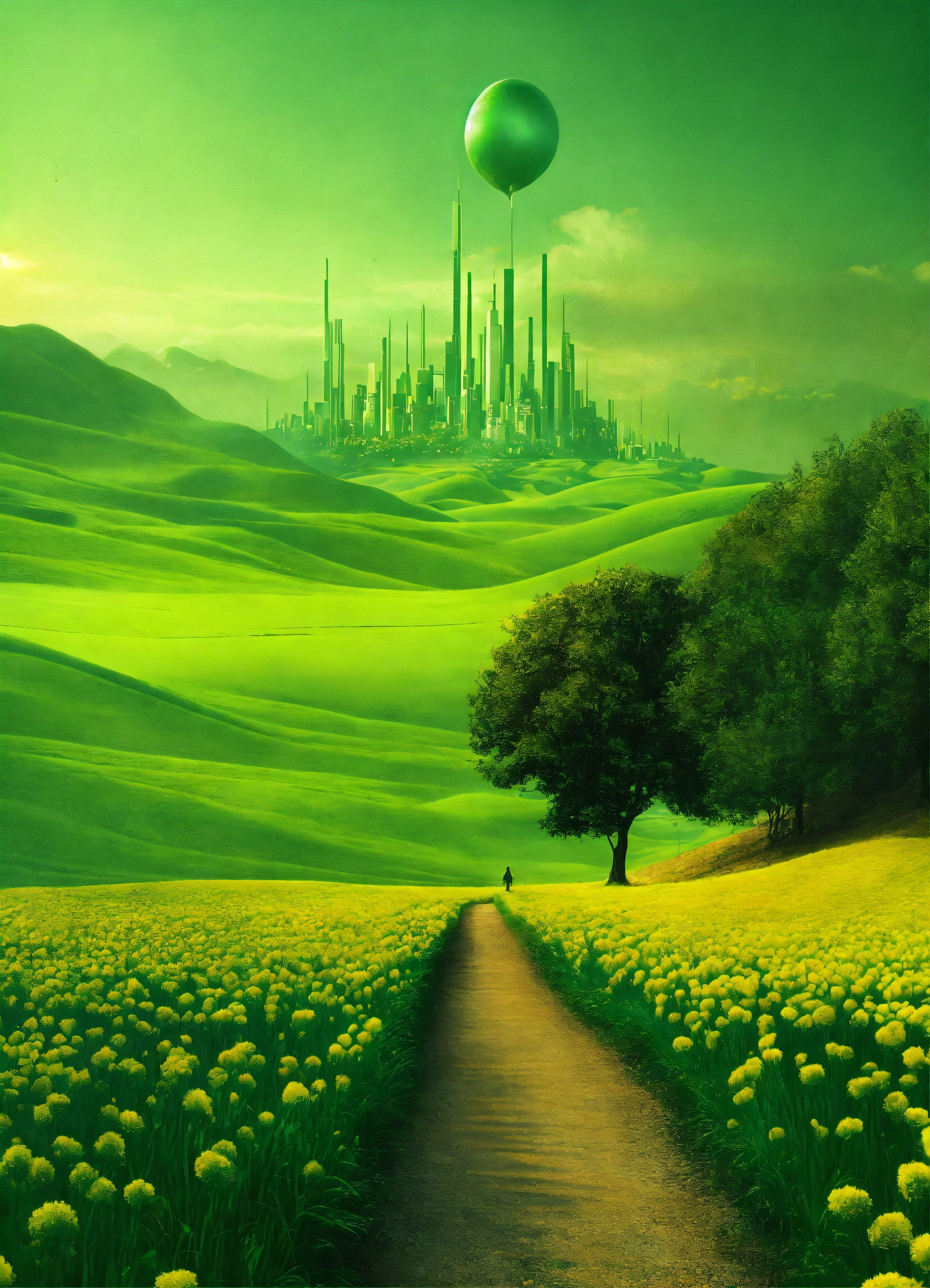 Lexica - Wizard of oz landscape meets matrix hd. Minimalist and sleek ...