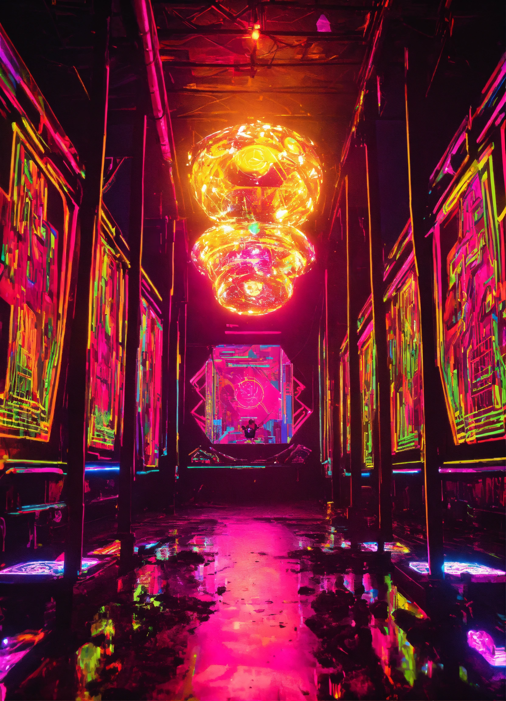 Lexica - Cyberpunk Festival Raver of topaz and shimmer black neon light ...