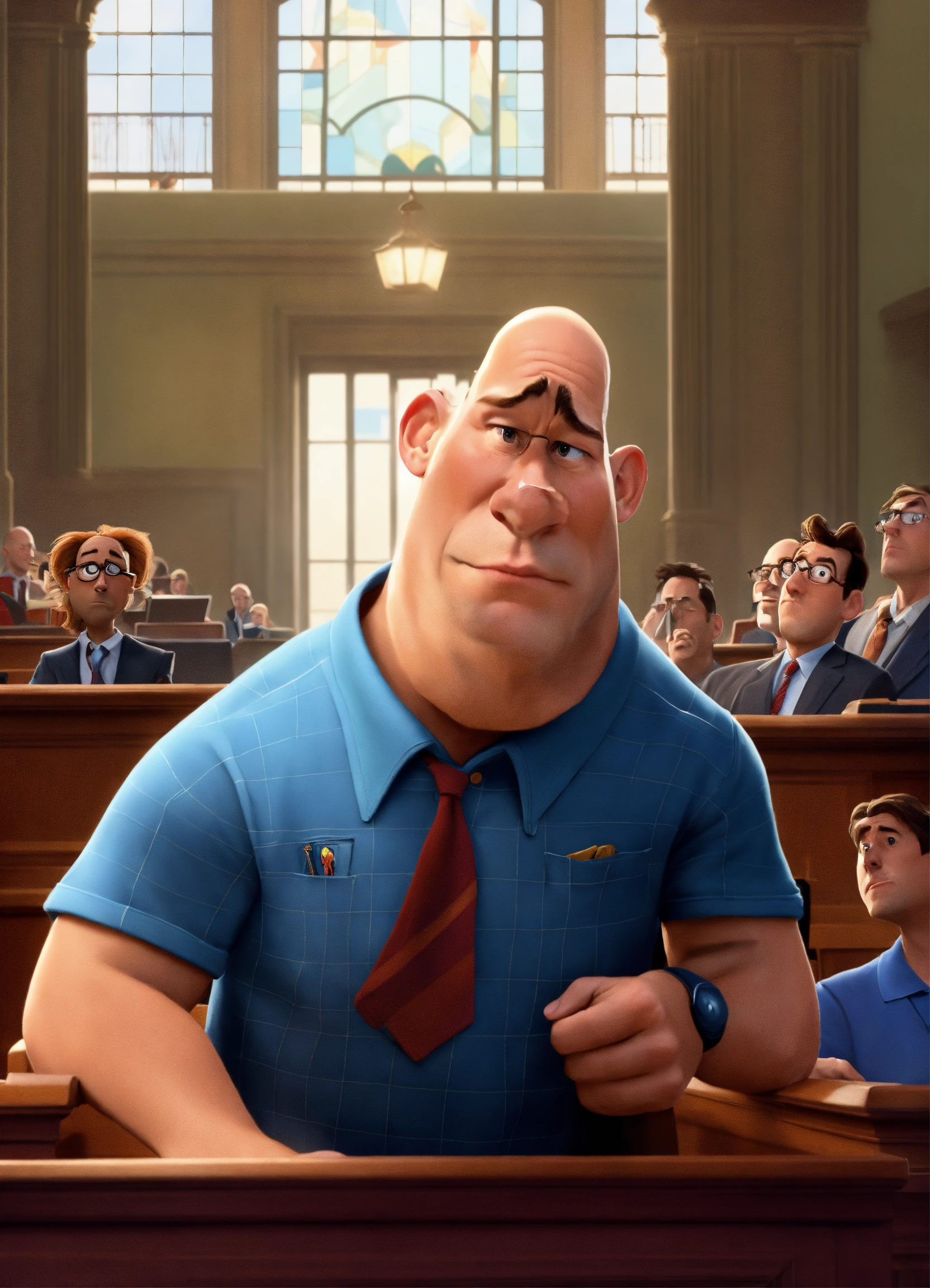 Lexica - Pixar style movie poster, Disney style, of a hurried lawyer ...