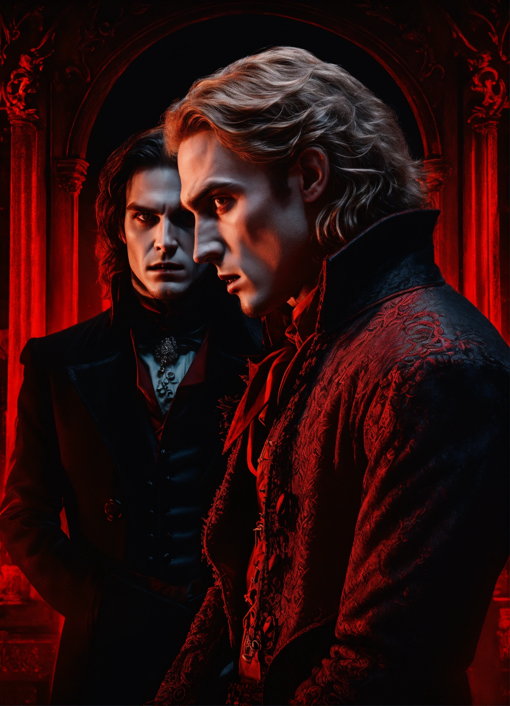 Lexica - Photorealistic, blackandwhite, lestat and louis, vampire, like ...