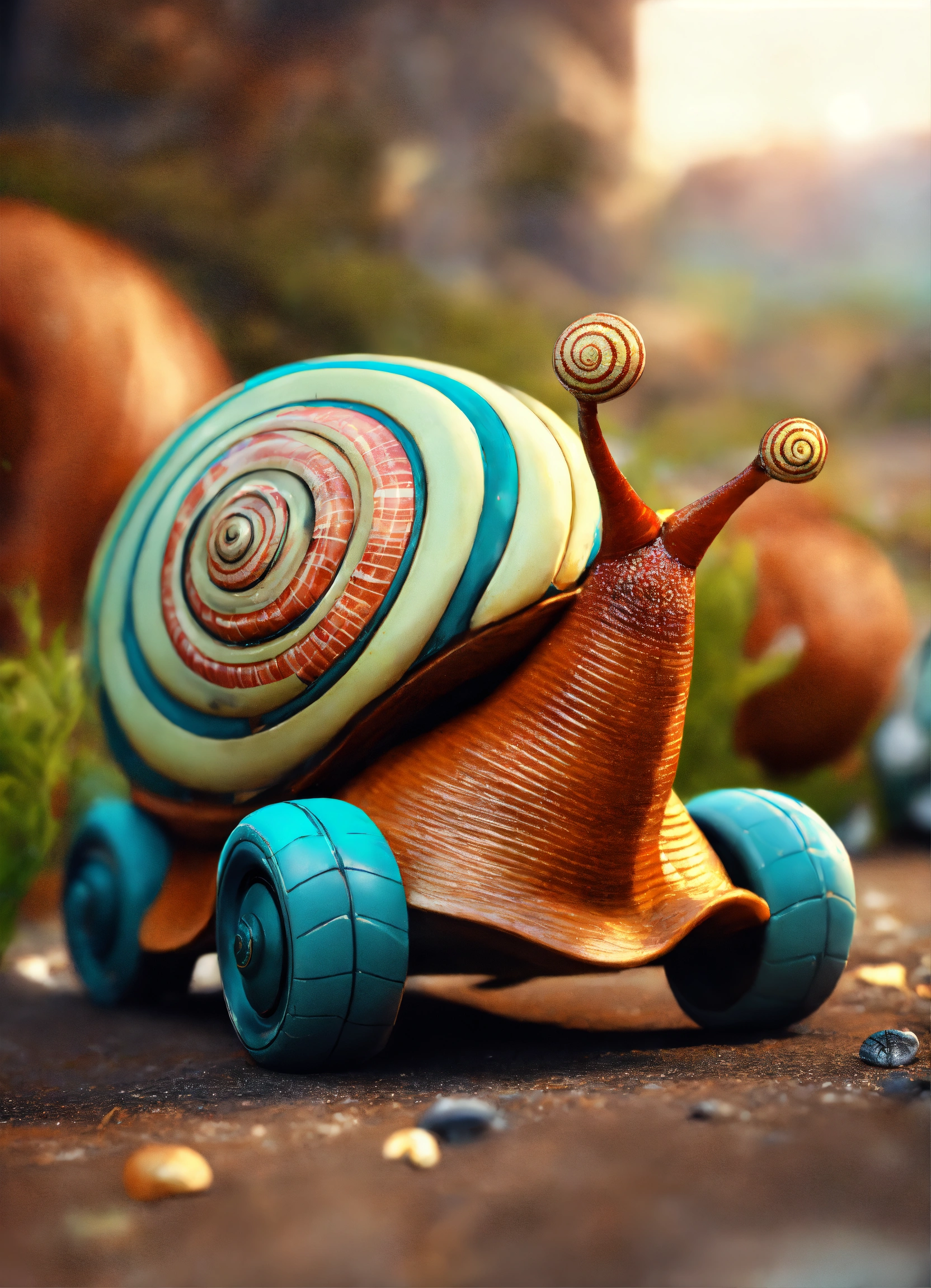 Lexica - Unreal render, 8k, snail with shell designed like a rally car