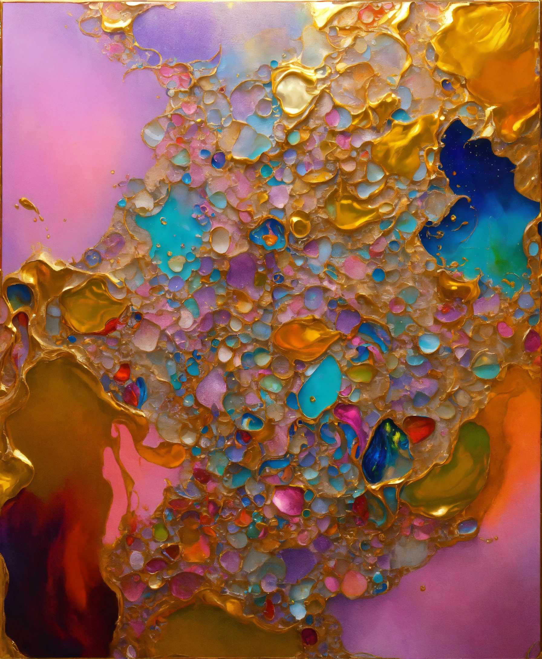 Lexica - Colorful abstract painting oil and water complex complicated ...
