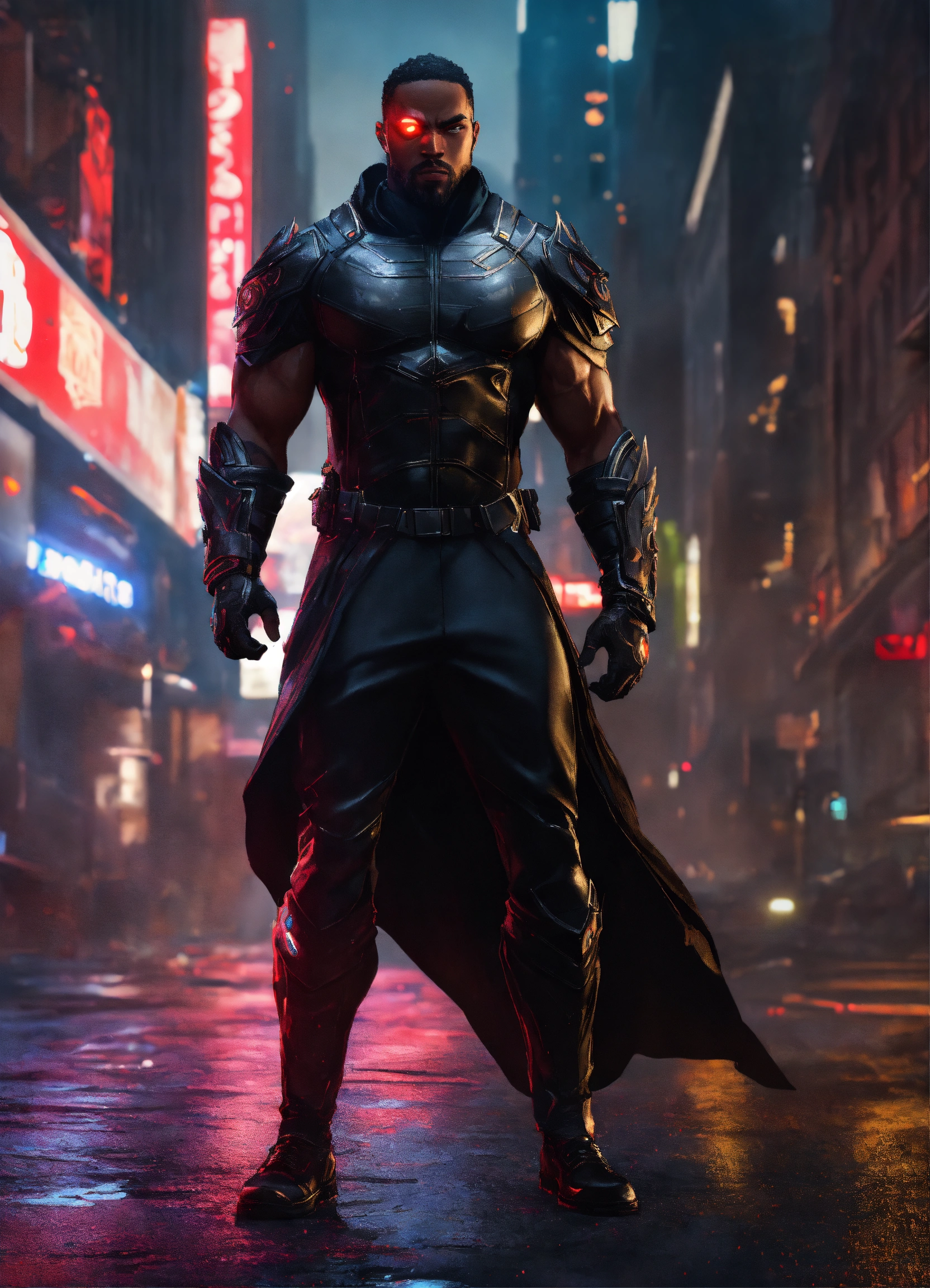 Lexica - Full body of an evil Handsome black man with short hair ...