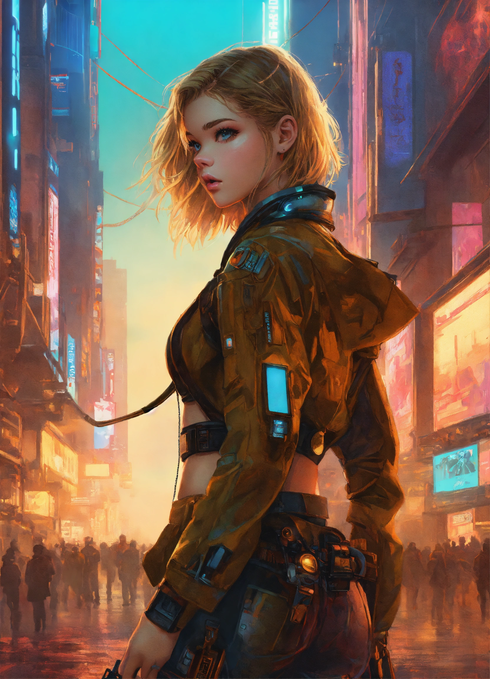 Lexica - Blonde barbara palvin in cybernetic cowgirl outfit in a ...