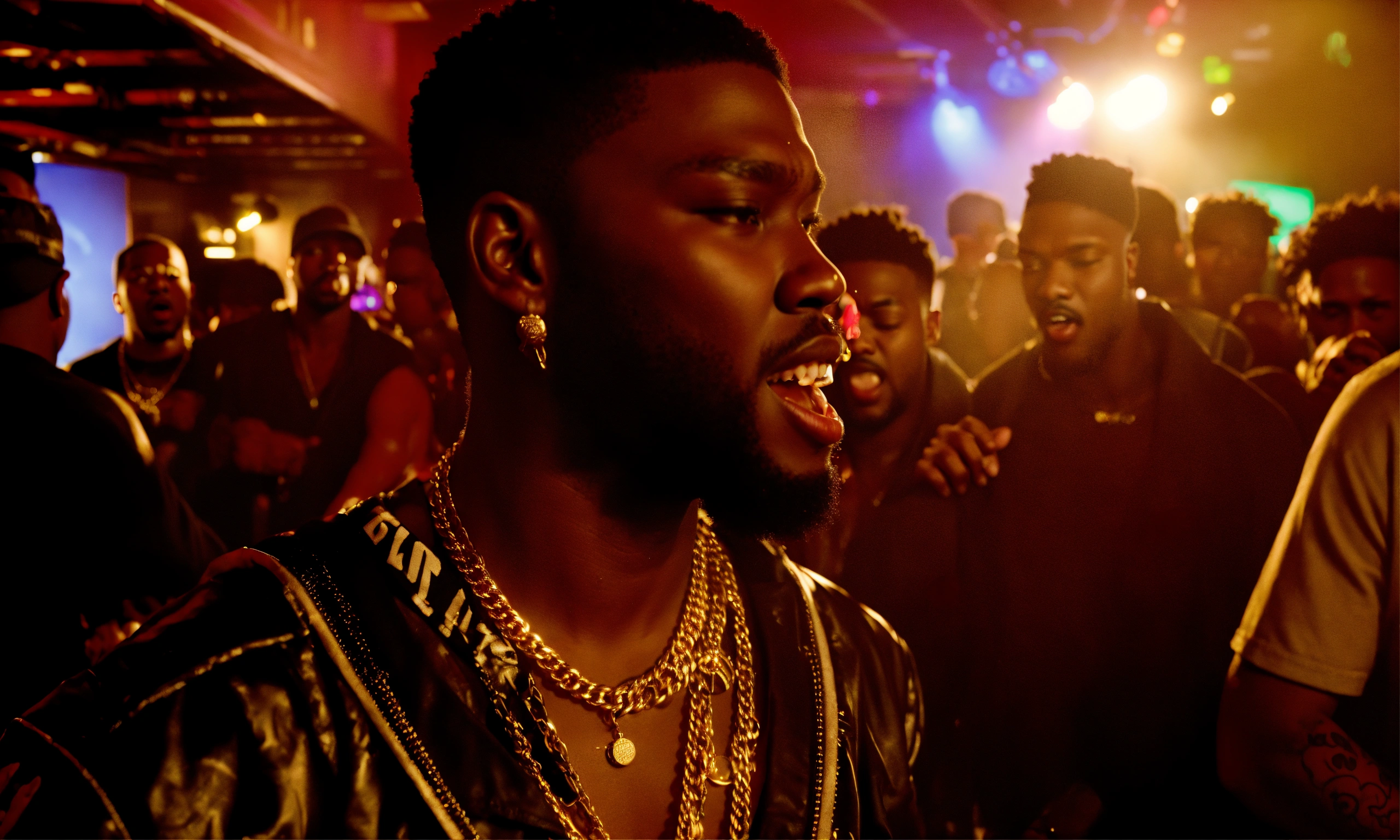 Lexica - Full body shot black battle rapper "Loaded Lux" battle rapping ...