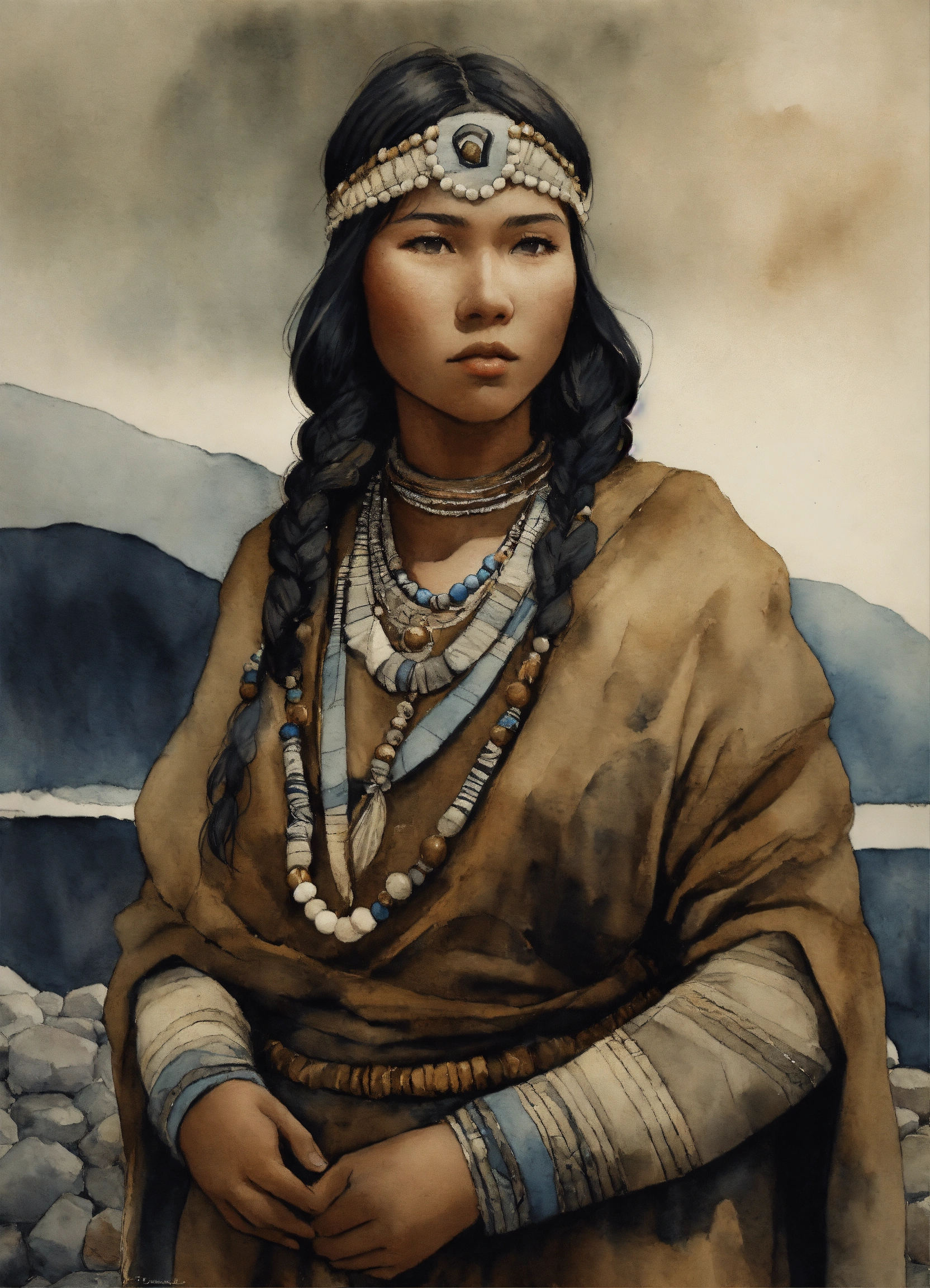 Lexica - Stone age Inuit woman, young, 18 years old, beautiful, wearing ...