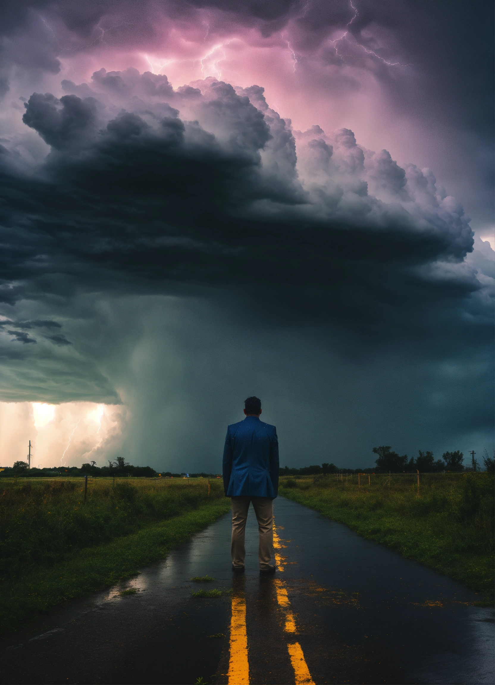 Lexica - A giant man made of storm clouds, raining, storm, dark ...