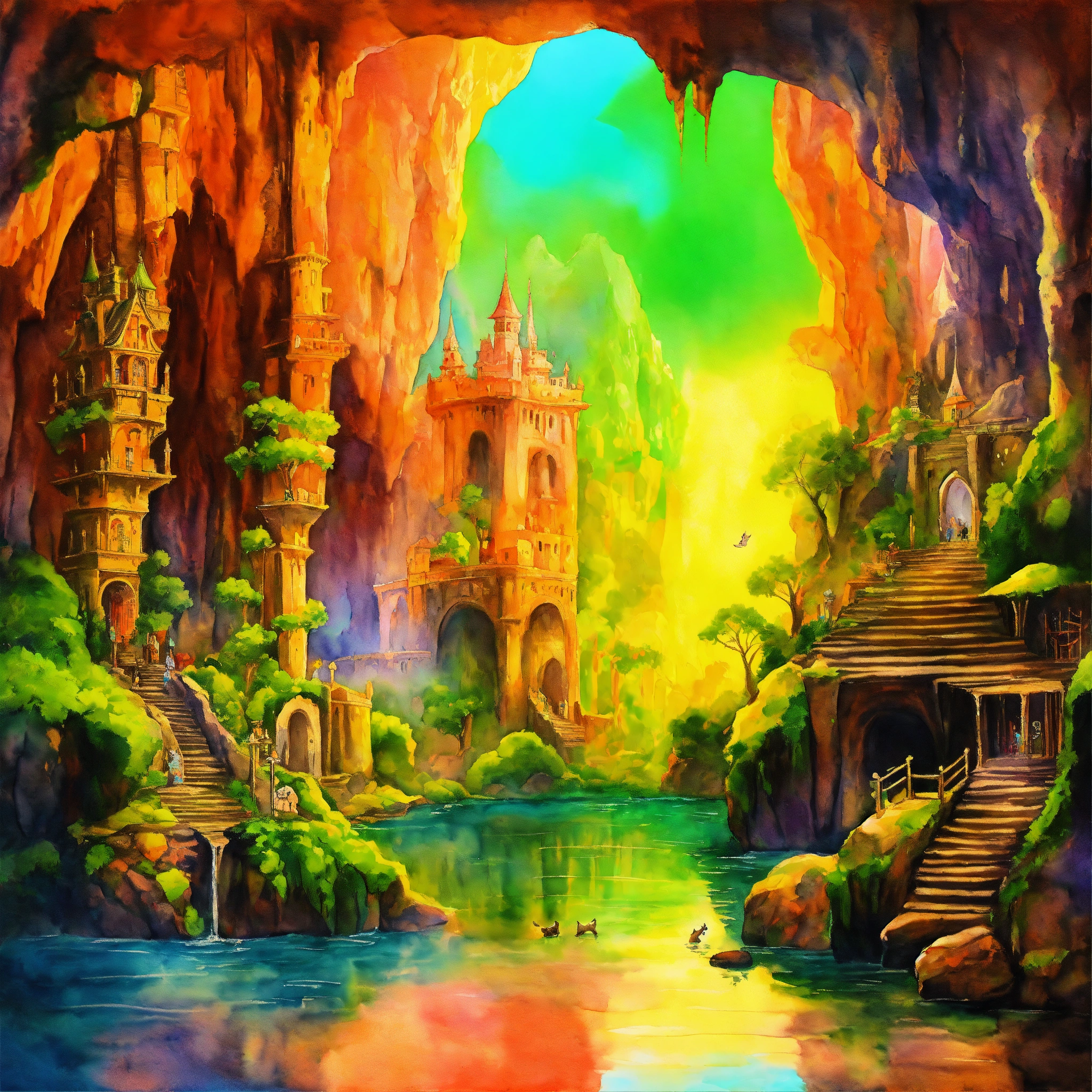 Lexica - Watercolor painting, watercolor on canvas, renaissance ...