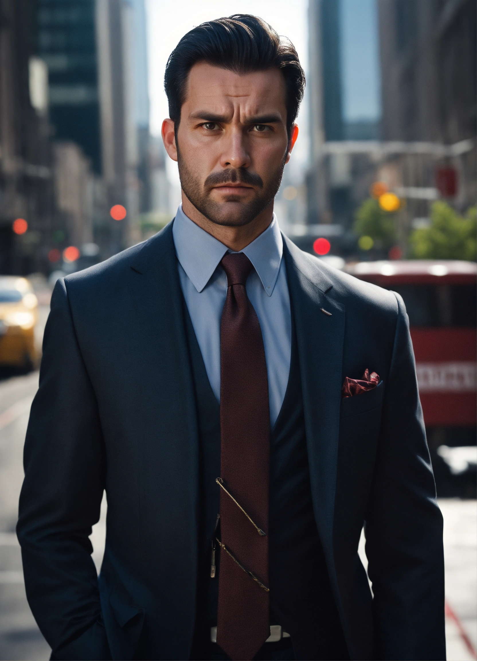 Lexica - A realistic portrait of a rugged detective. 30 years old, with ...