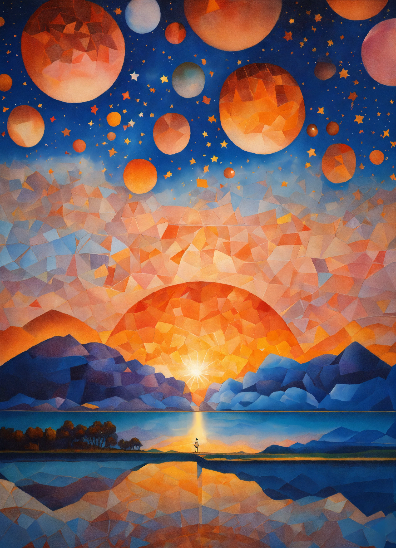 Lexica - Dream dimension, mind and body, stars painted Rene Margritte ...