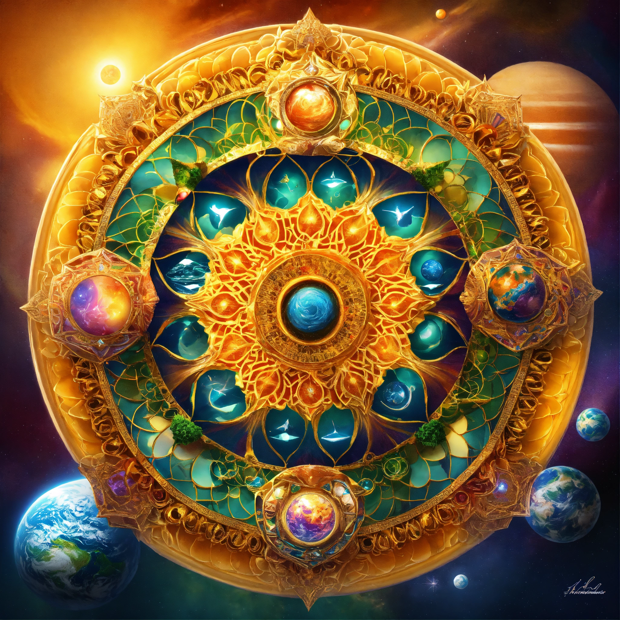 Lexica - Mandala, mandala, Mandala with multiples planets, clouds ...