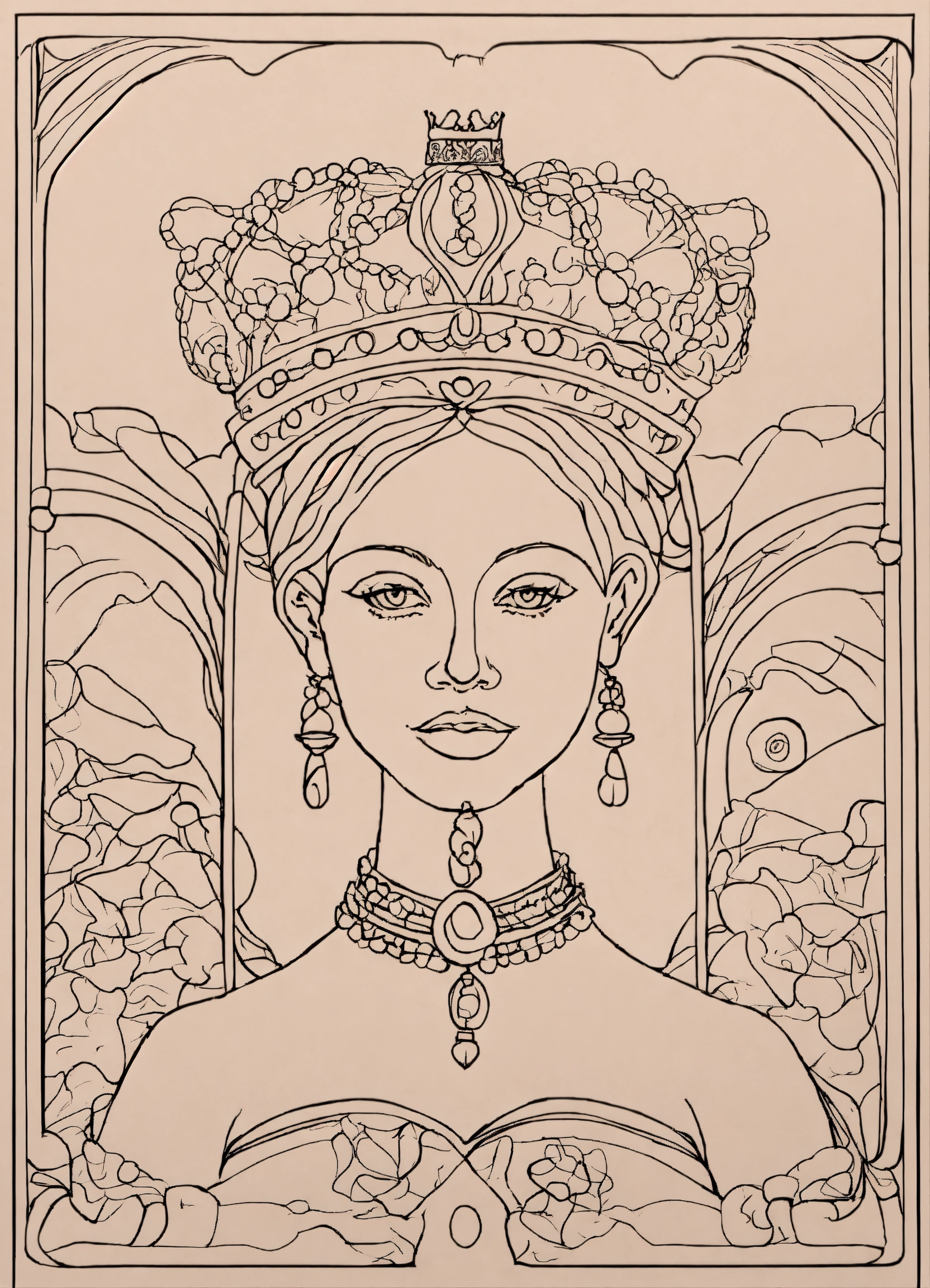 Lexica - One line drawing, a queen