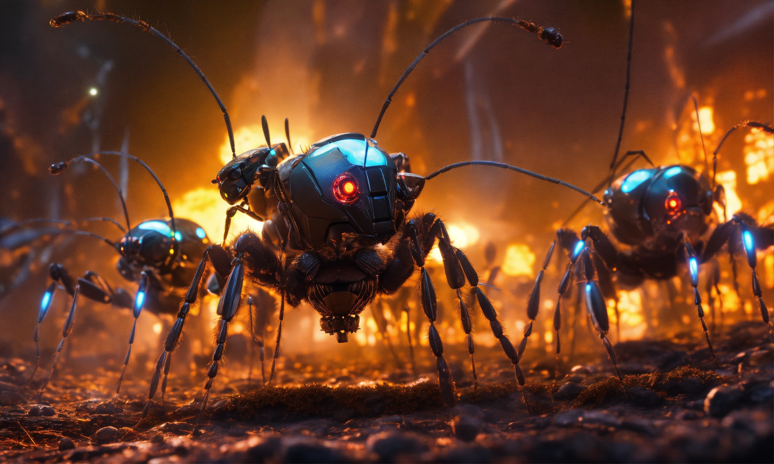 Lexica - Swarms of large evil ant faced robots with armored spider like ...