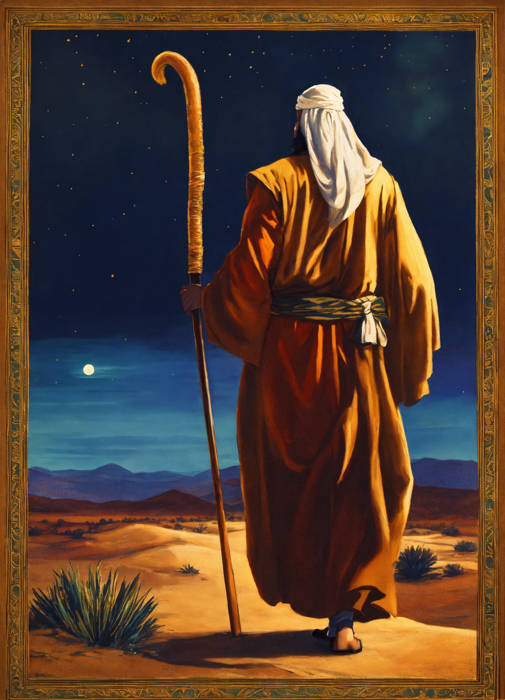 Lexica - View from the back of prophet Moses walking with prophete ...