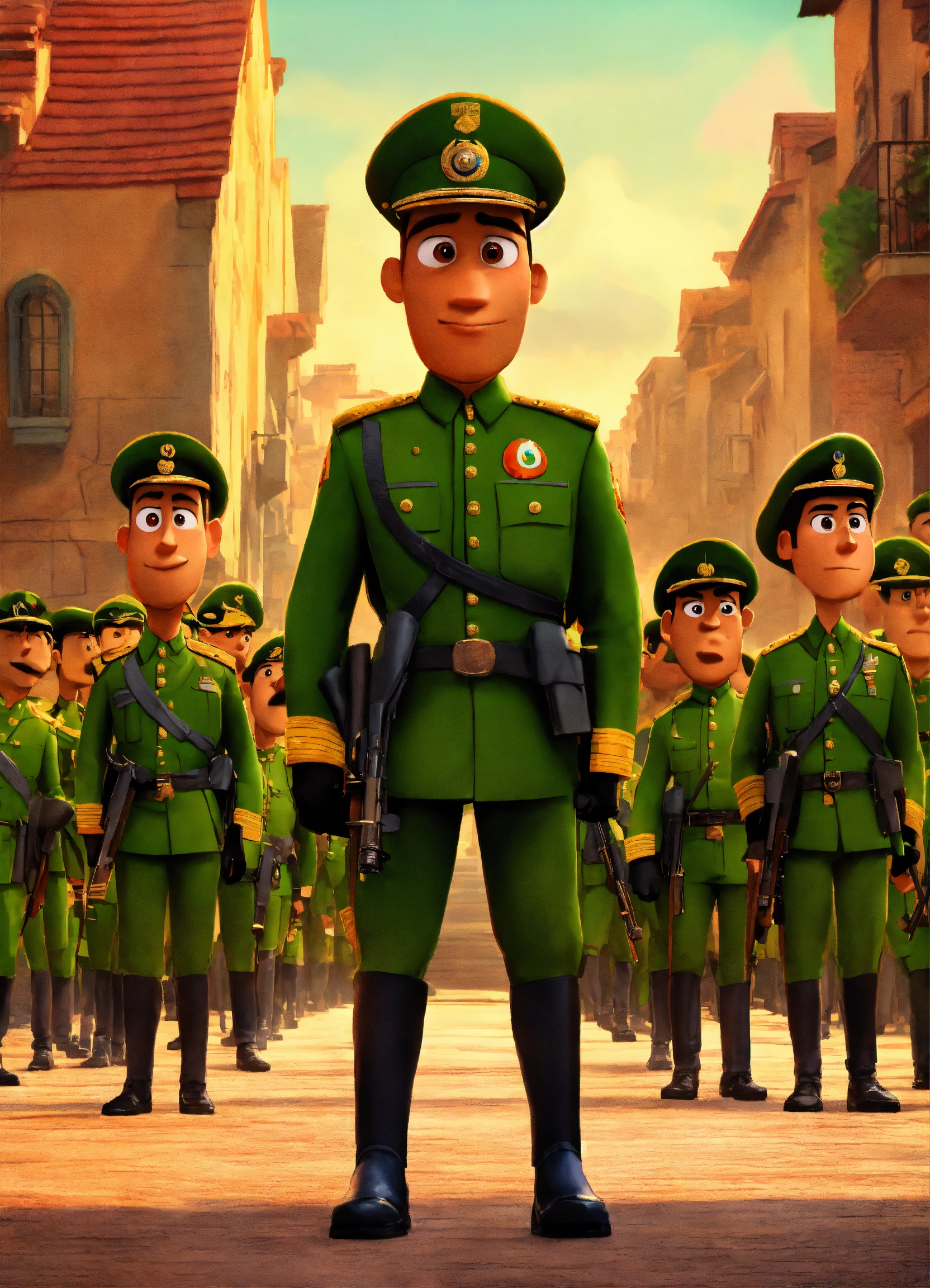 Lexica - Pixar animation of cristero soldiers, pixar style cartoon