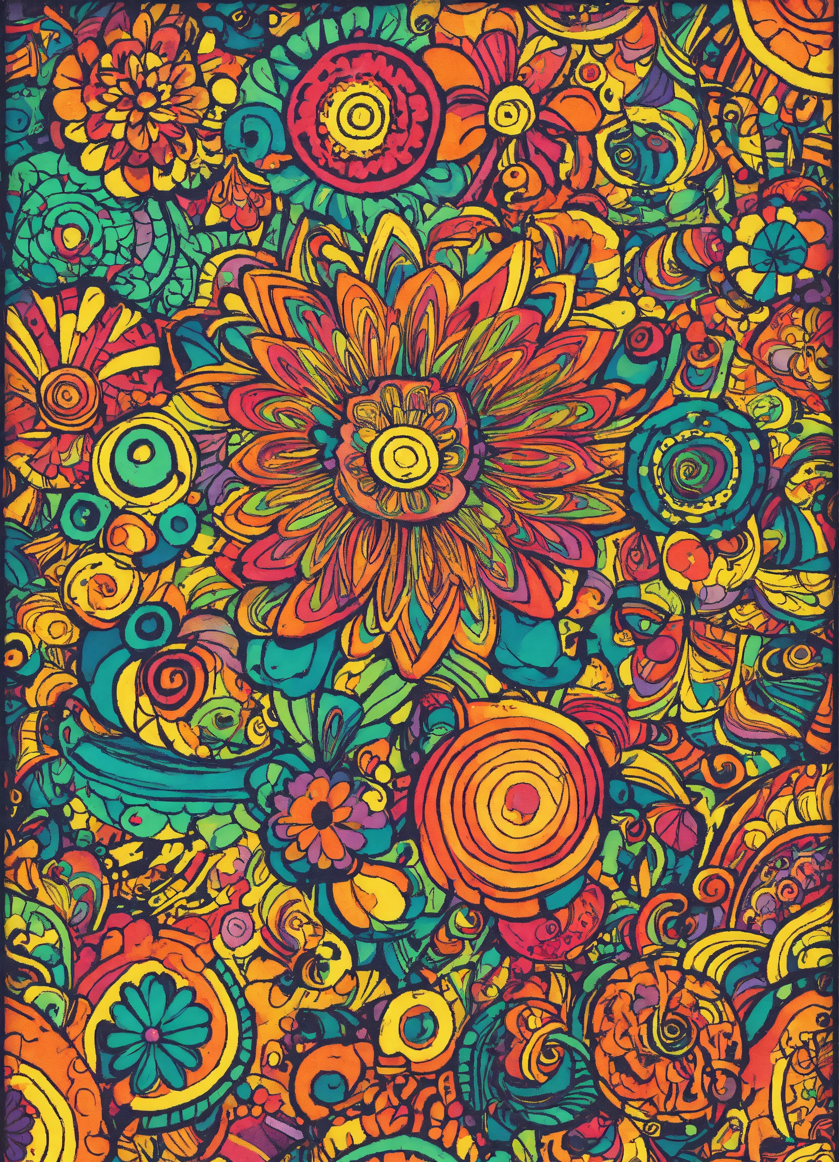 Lexica - Funky doodles psychedelic repeat pattern