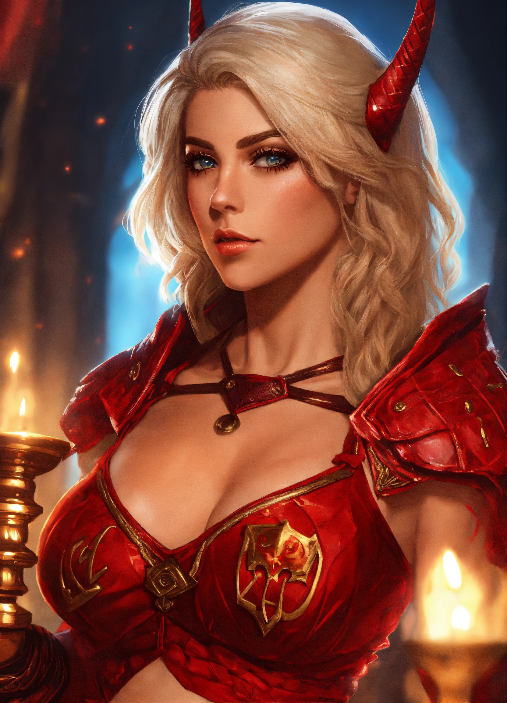 Lexica - Red devil girl Alexa Bliss D&D, fantasy, cinematic.