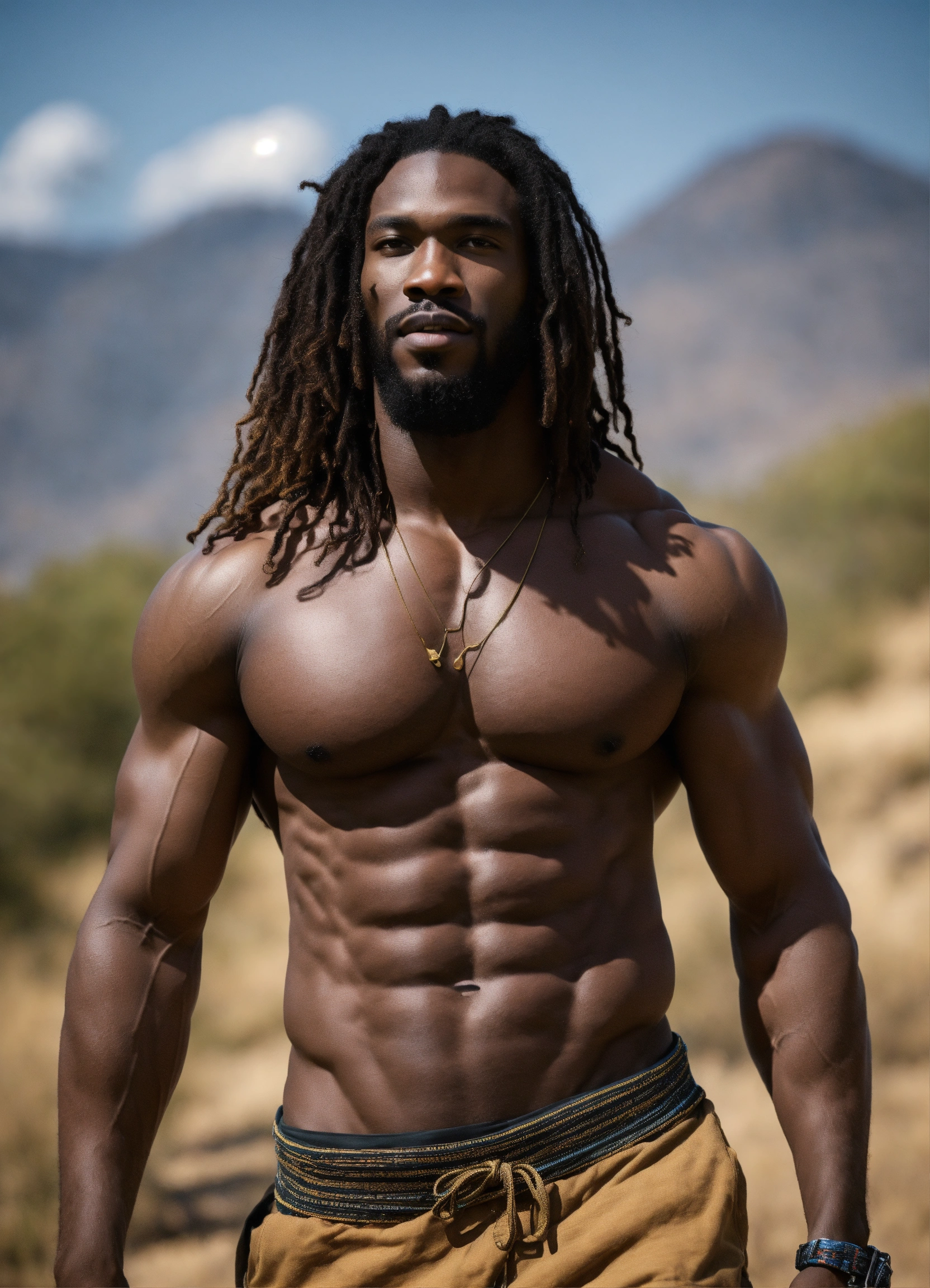 Lexica - African men, long hair, well-developed body muscles ...