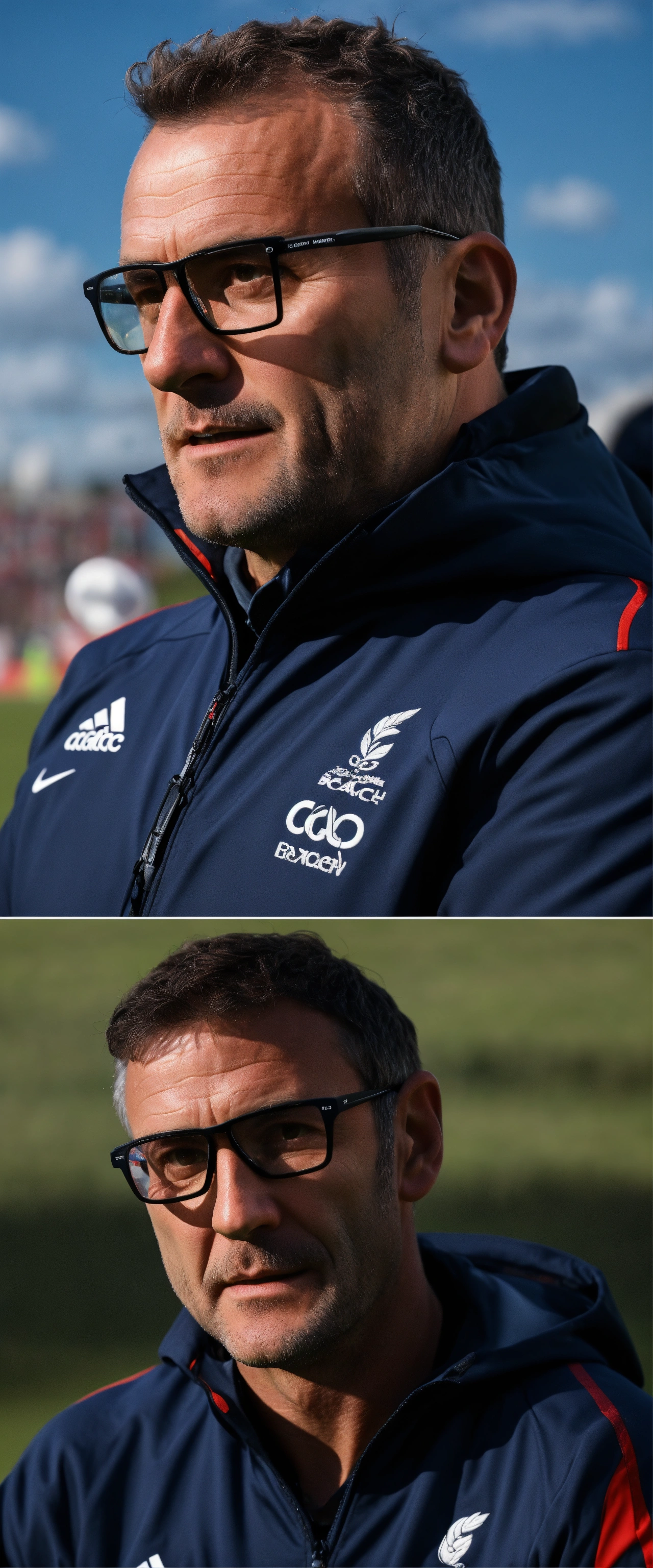 Lexica - Portrait of a french rugby coach wearing a pair of oversized ...