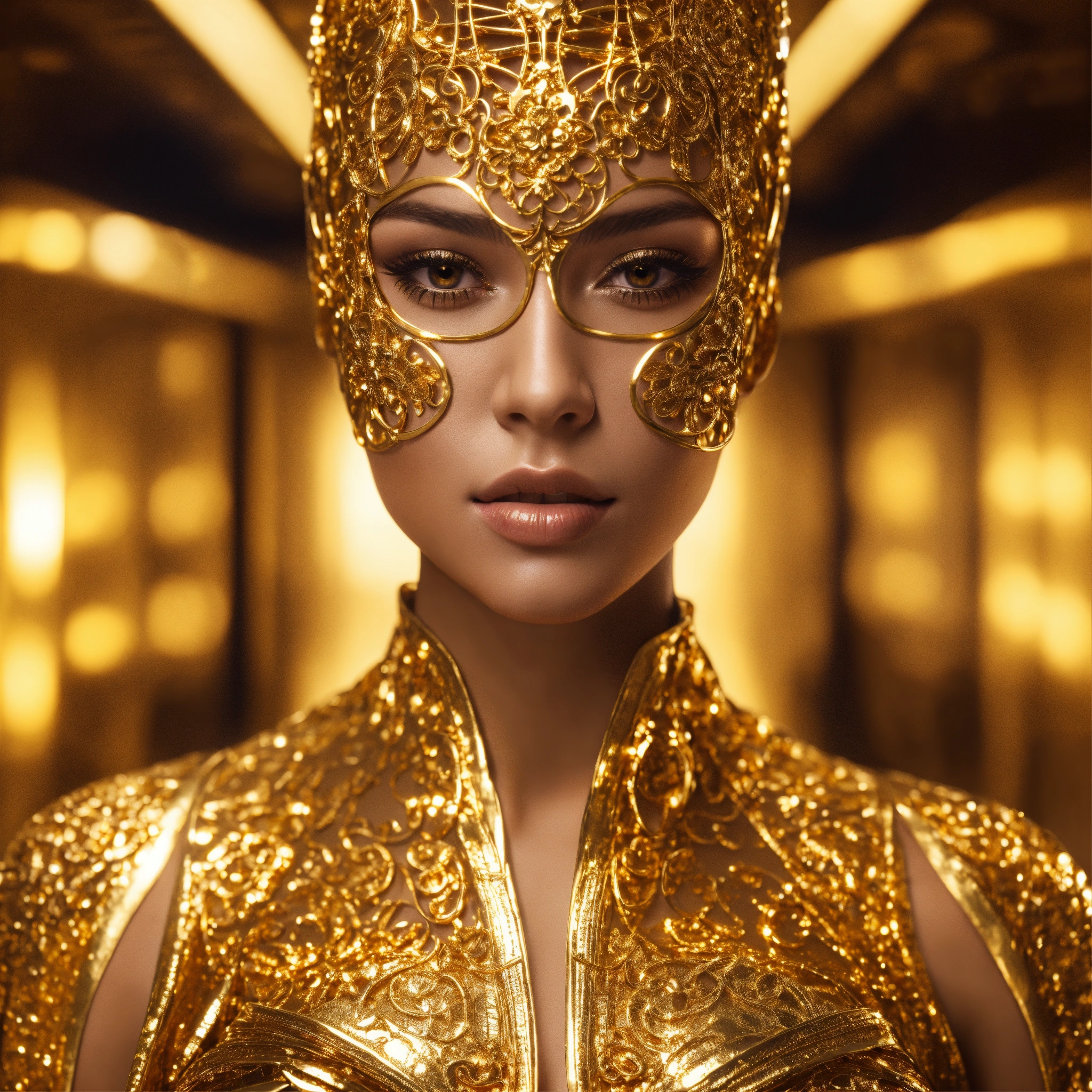 Lexica - Smooth Gold Full Body Woman, Full Body Outfit, Gold Face, Gold ...