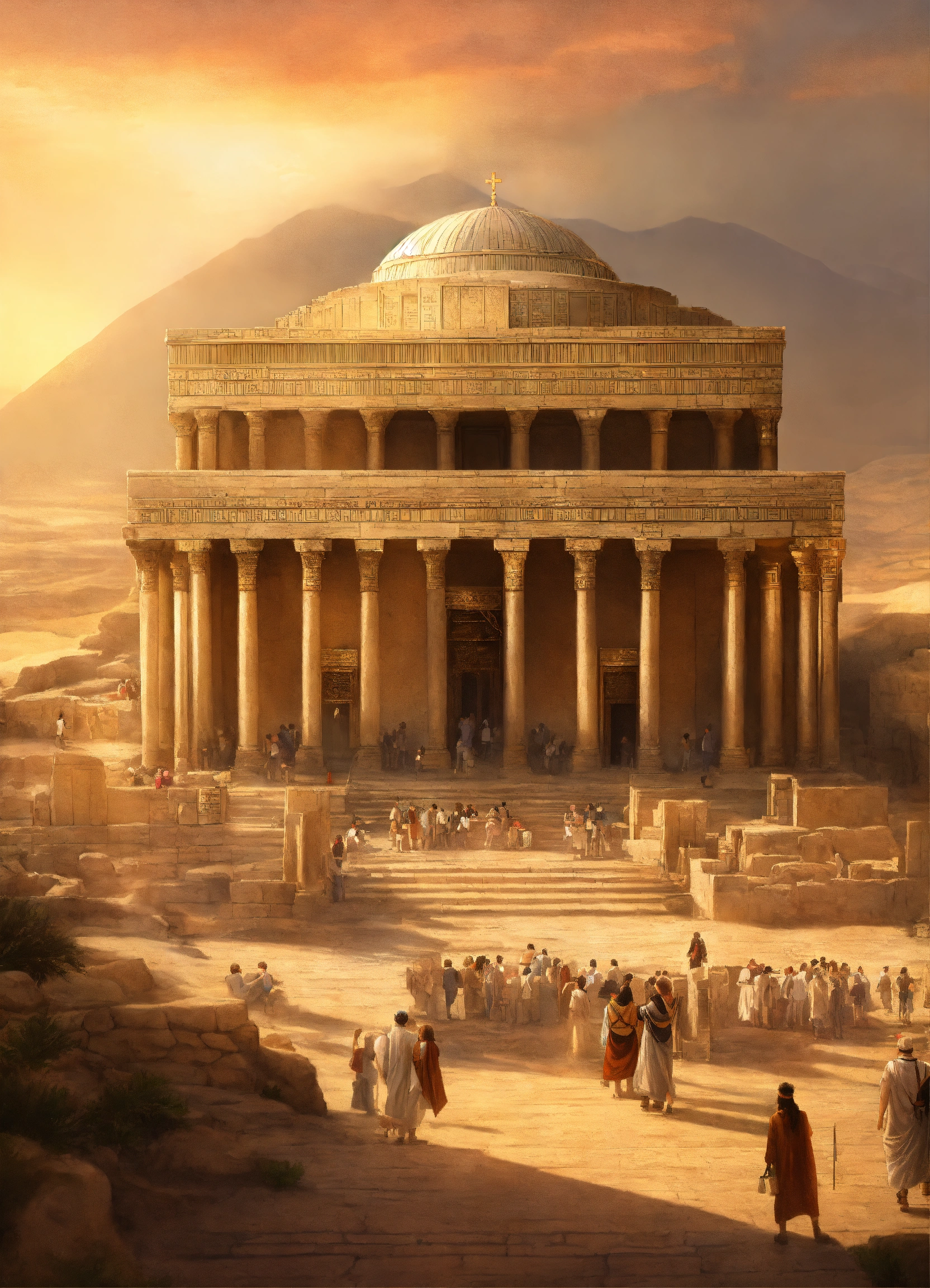Lexica - Solomon's temple, ancient judea, full of people, oasis ...