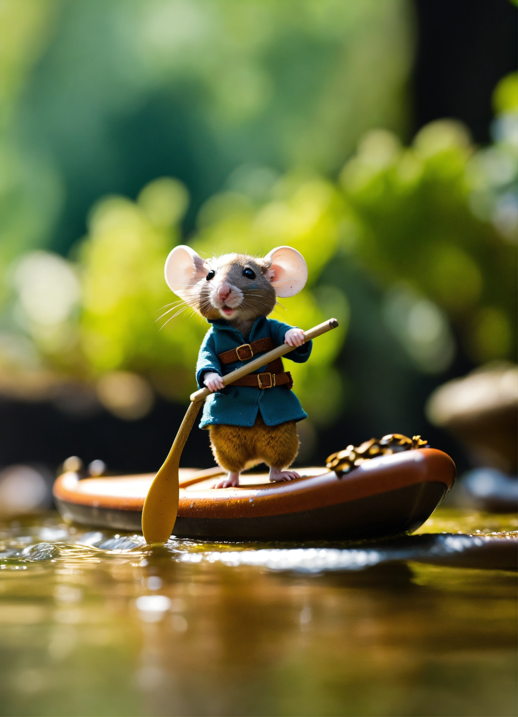 Lexica - Tabletop Miniature, mouse paddling a raft, best quality ...