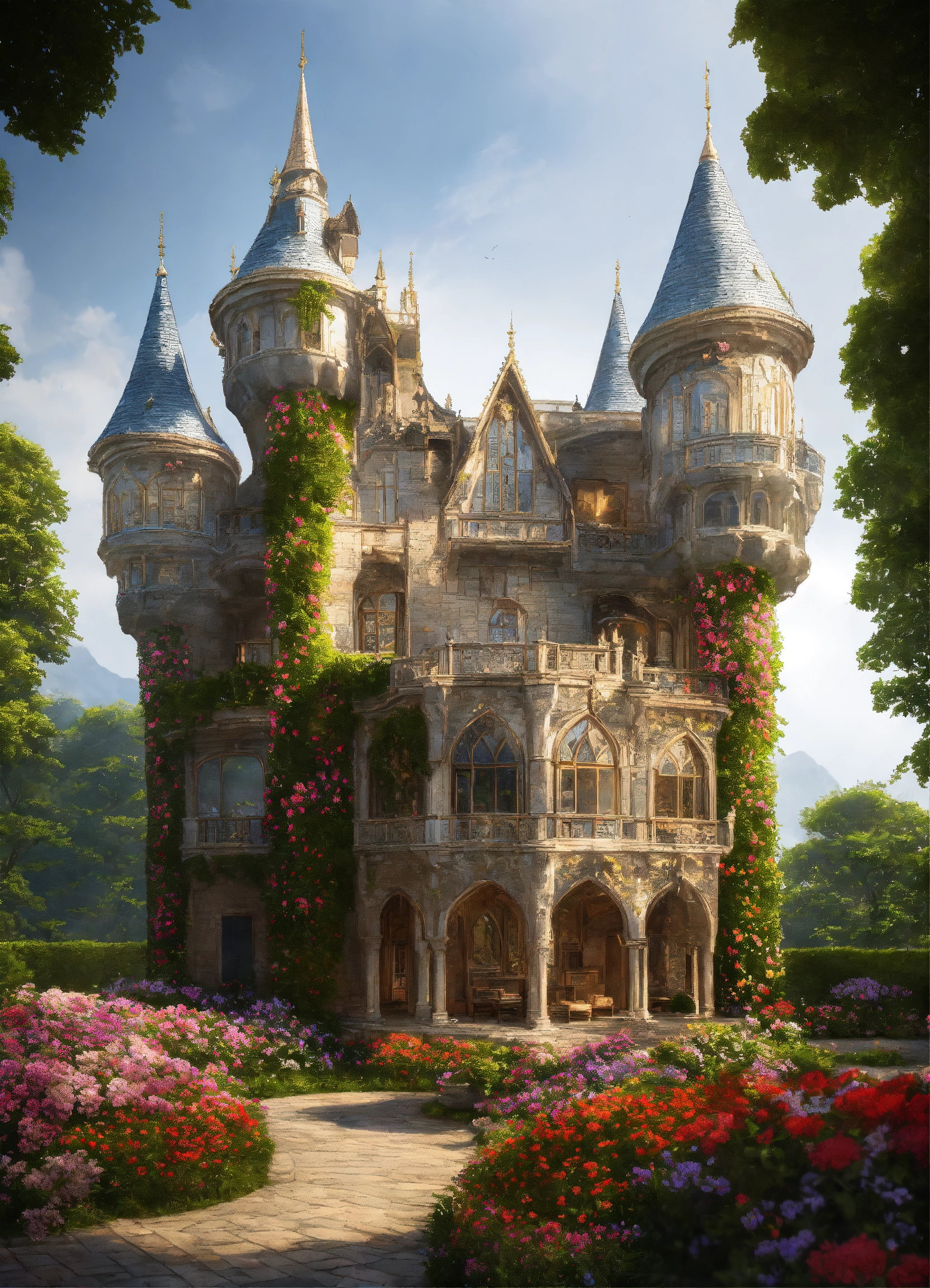 Lexica - Amazing princess palace with high towers and big ghotic ...