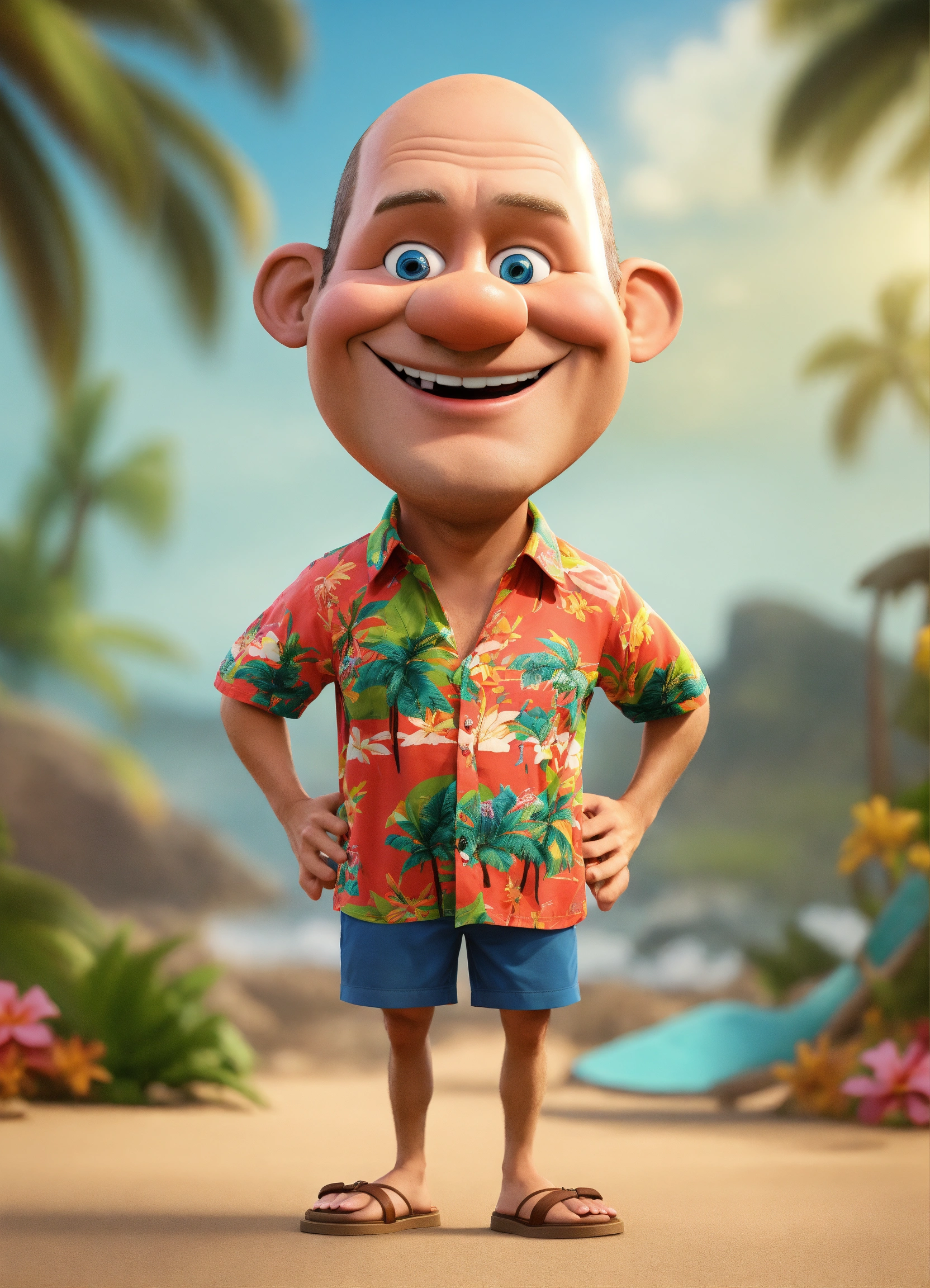 Lexica - He image depicts Olaf Scholz as a 3D cartoon in a front-facing ...