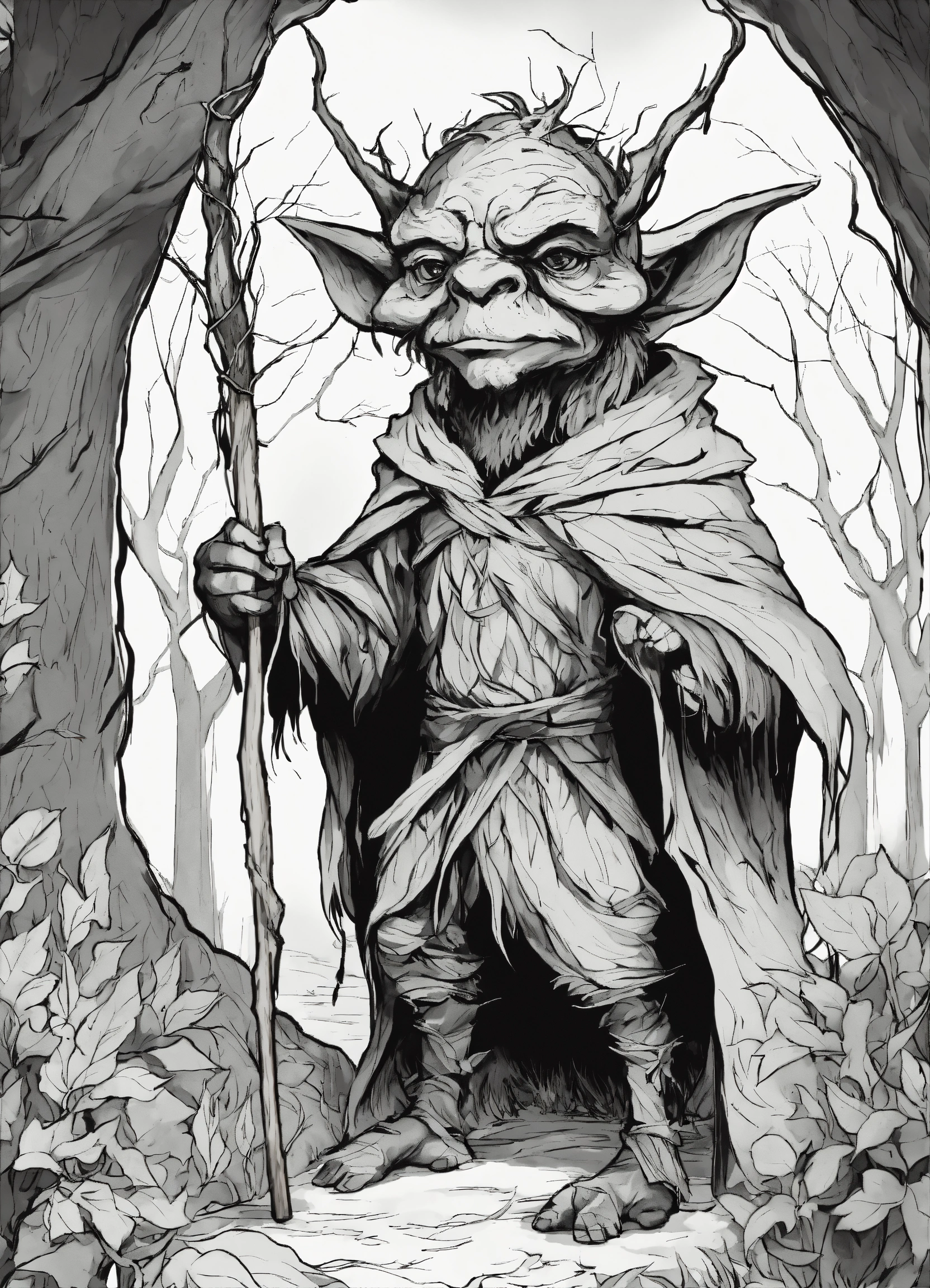 Lexica - Drawing by novice artist, computer game character, evil forest ...